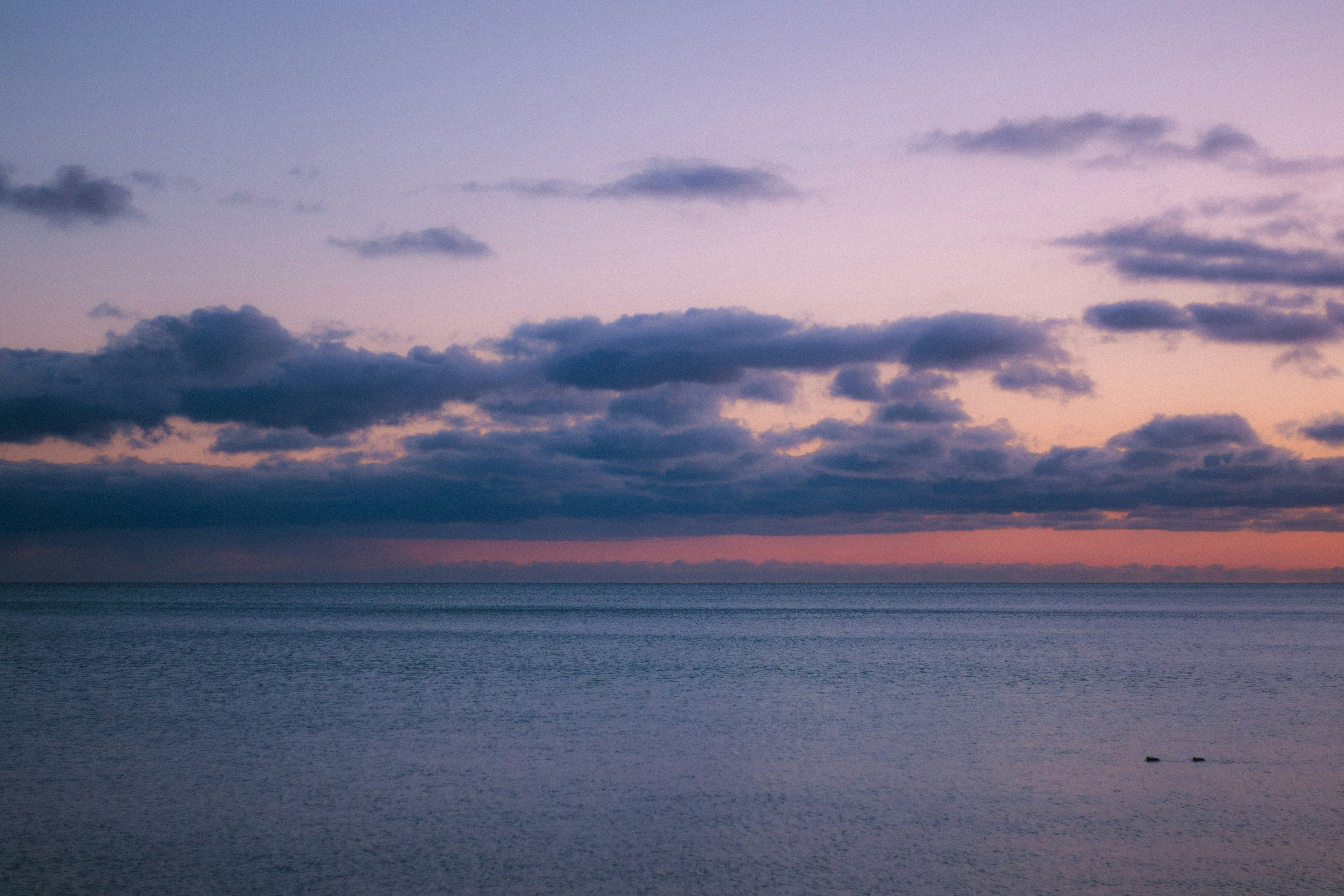 Vibrant evening sky over lake Ontario