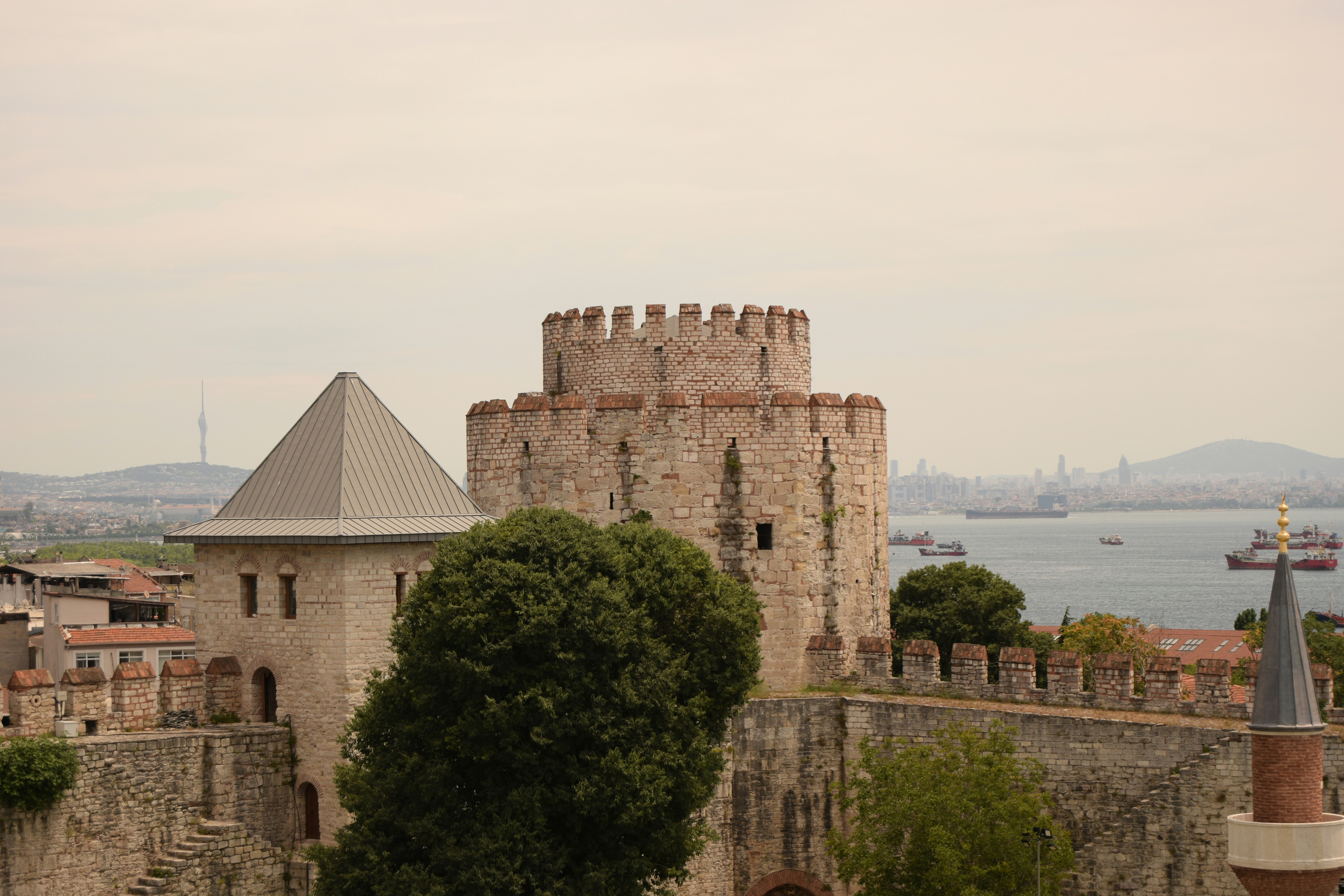Stone Crown by the Sea: Dawn Light on a Historic Keep