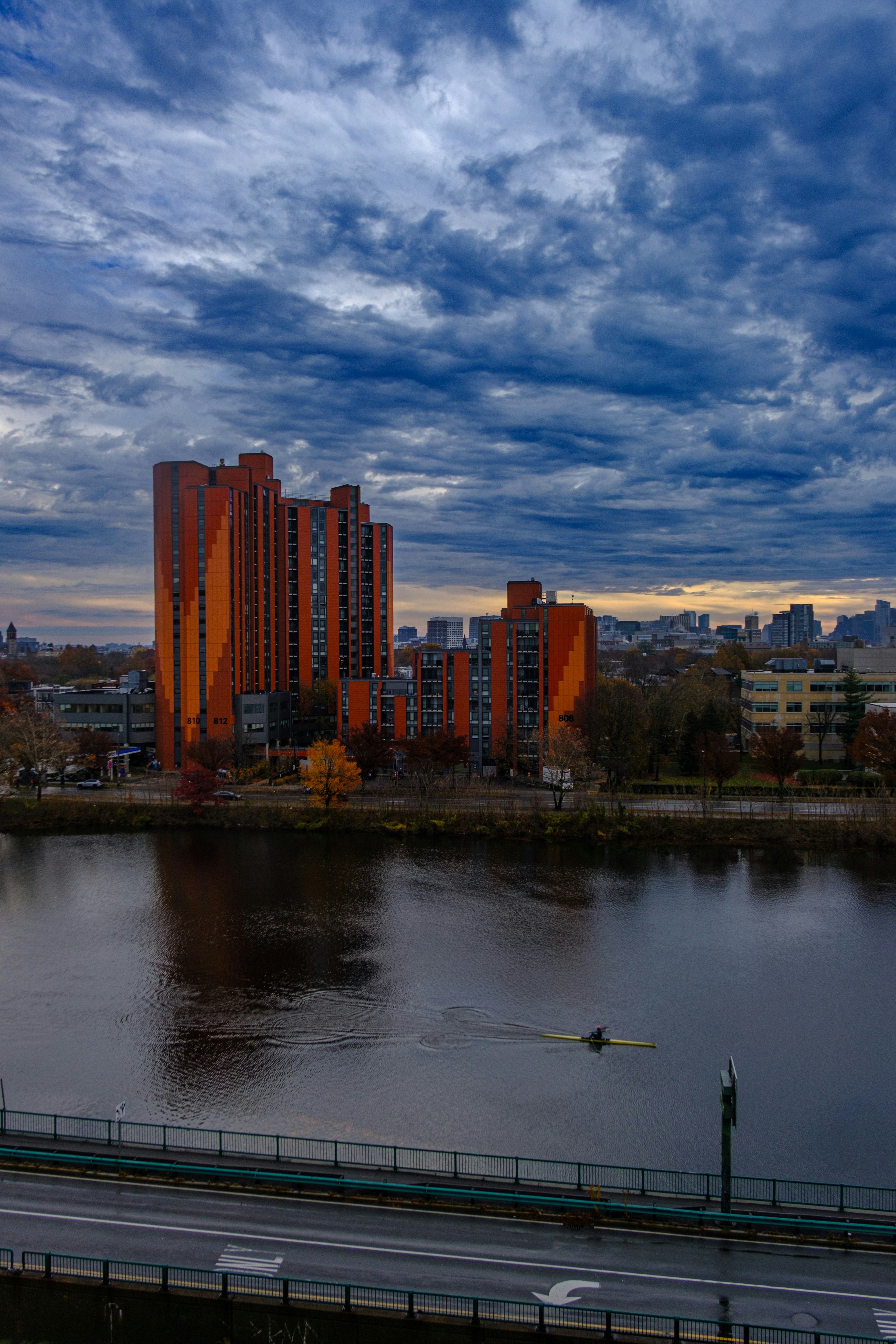 Rower in Charles River, Boston