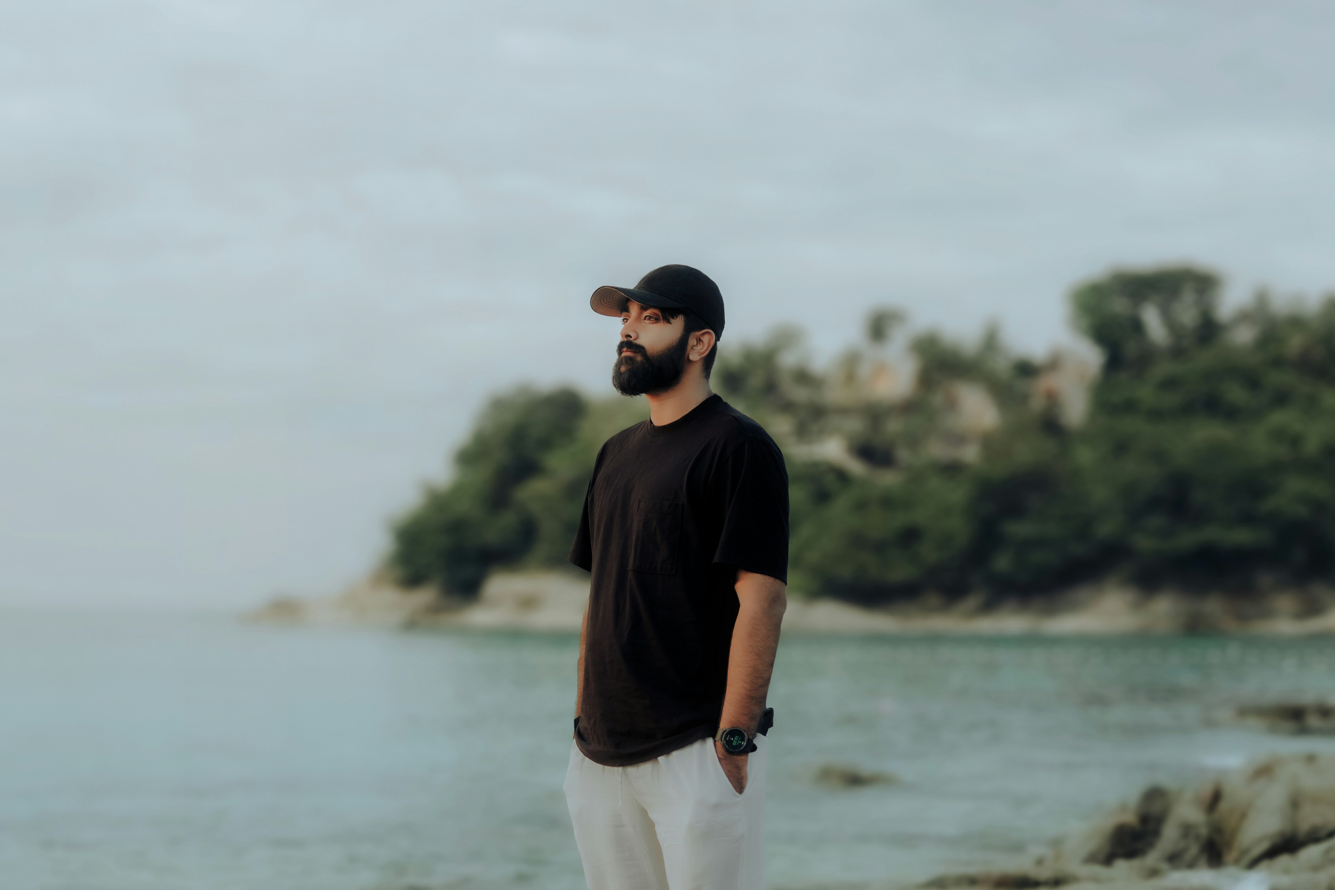 On the Edge of Calm: A Portrait on a Misty Seaside