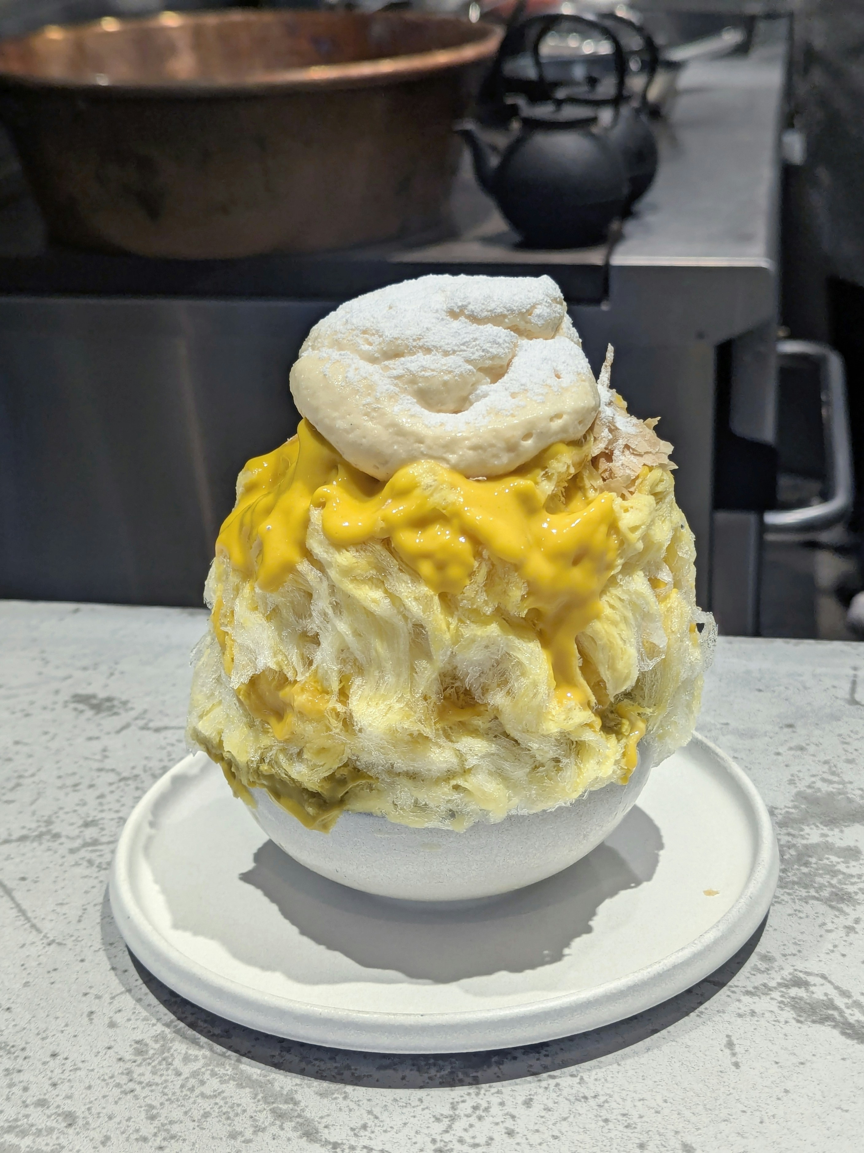 Mango Crowned Shave Ice with a Creamy Peak