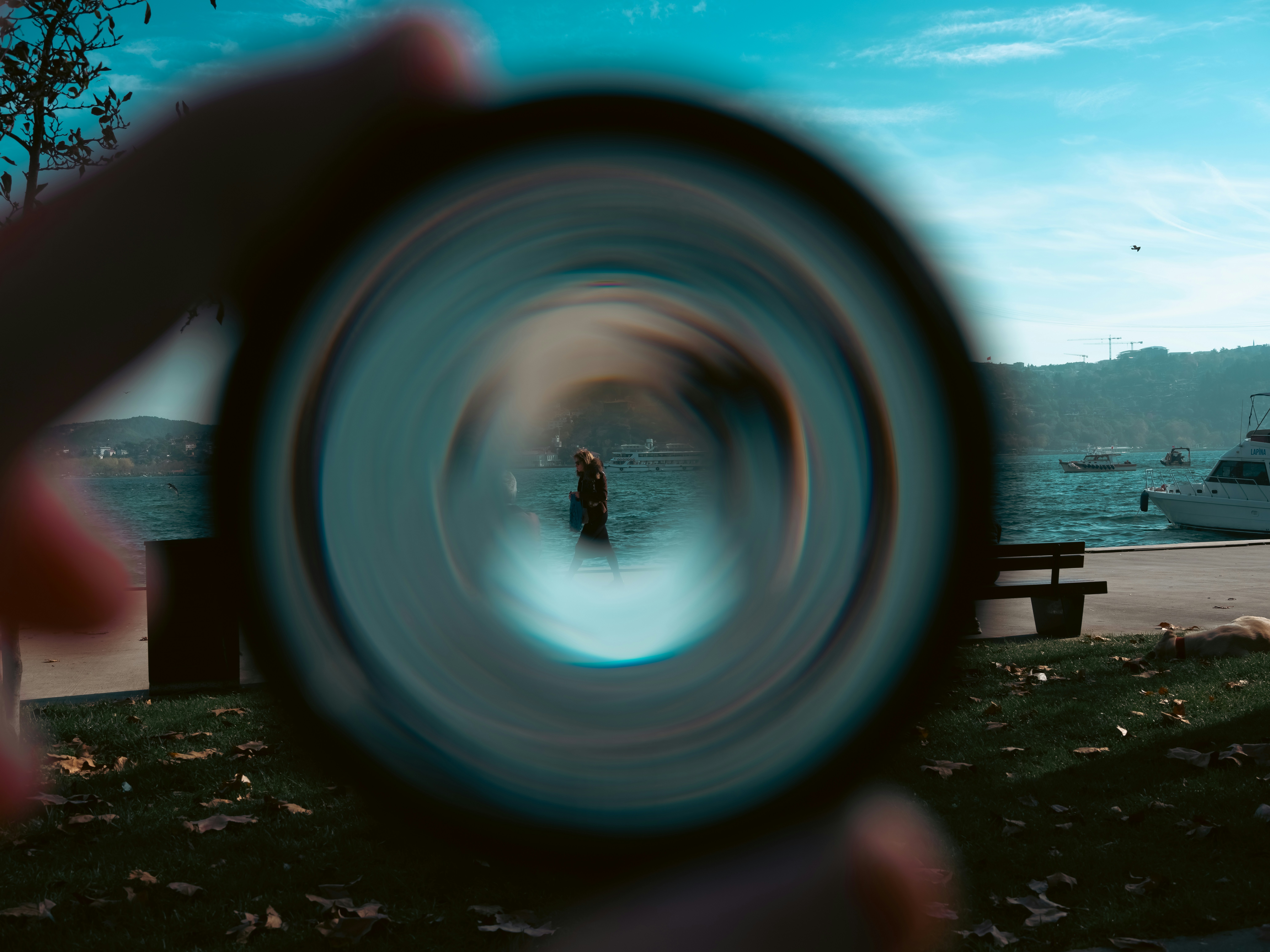 Center Stage Through a Circular Frame: Harbor Portrait