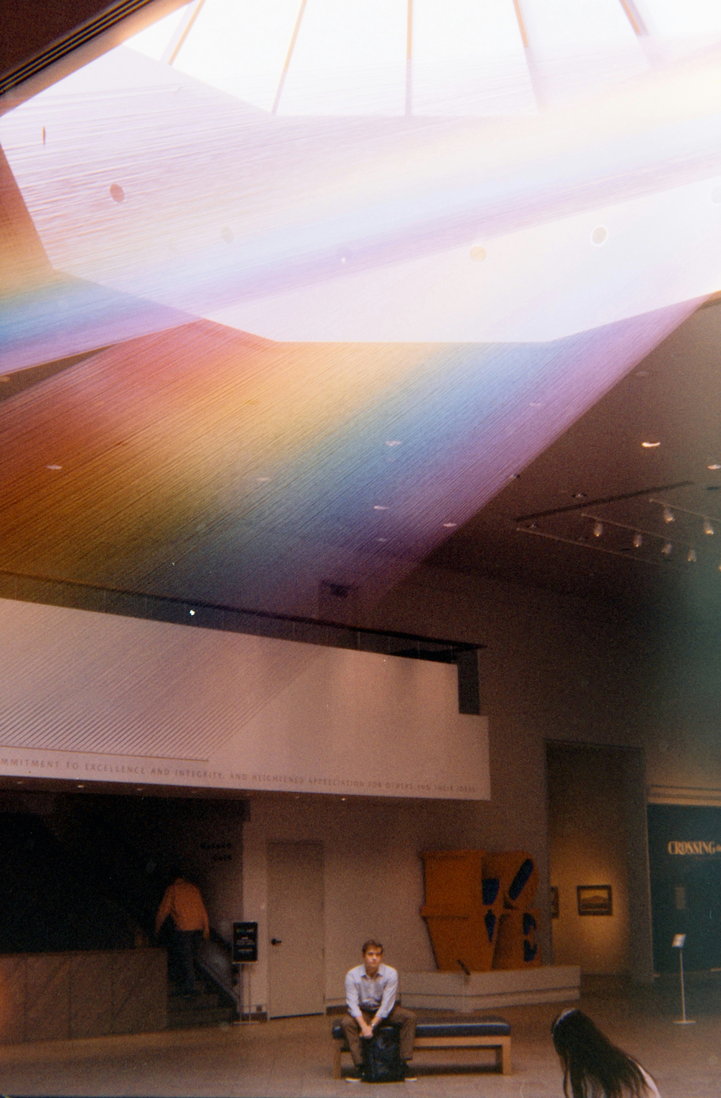 Muted Portrait of a Person in an Abstract Light Installation