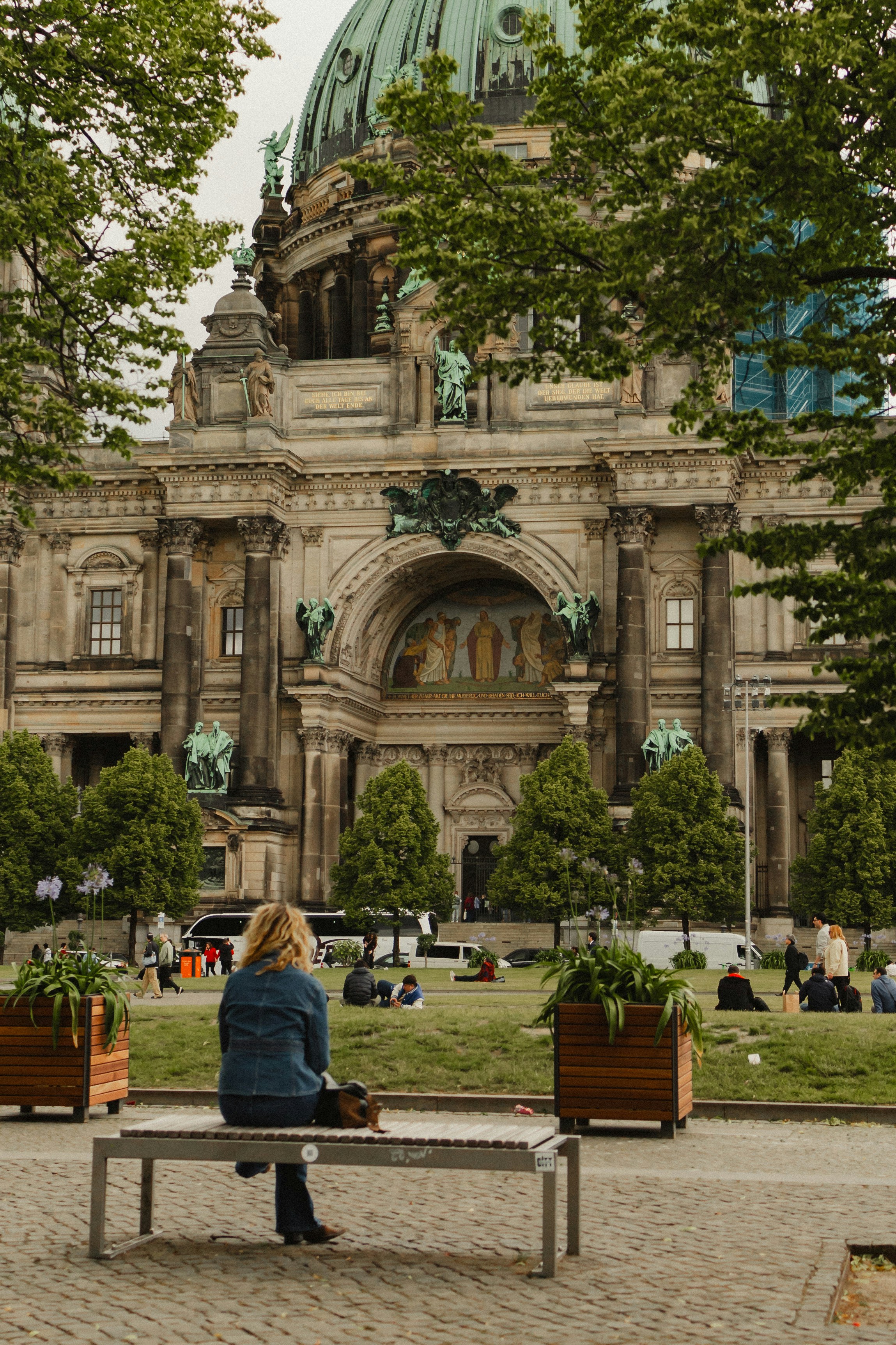 Benchside Pause Before a Baroque Dome