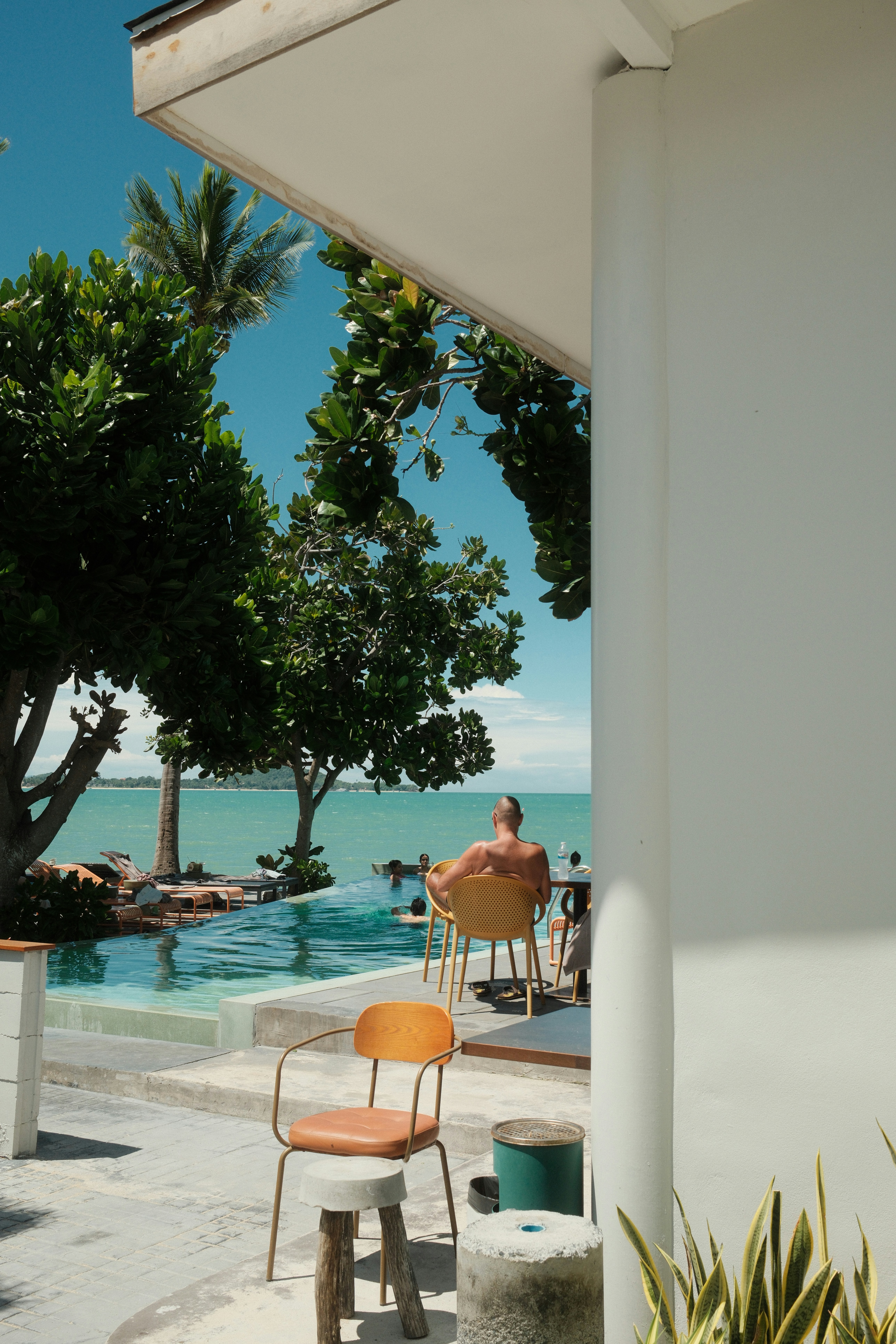 Poolside Pause: Yellow Chair by Turquoise Seas