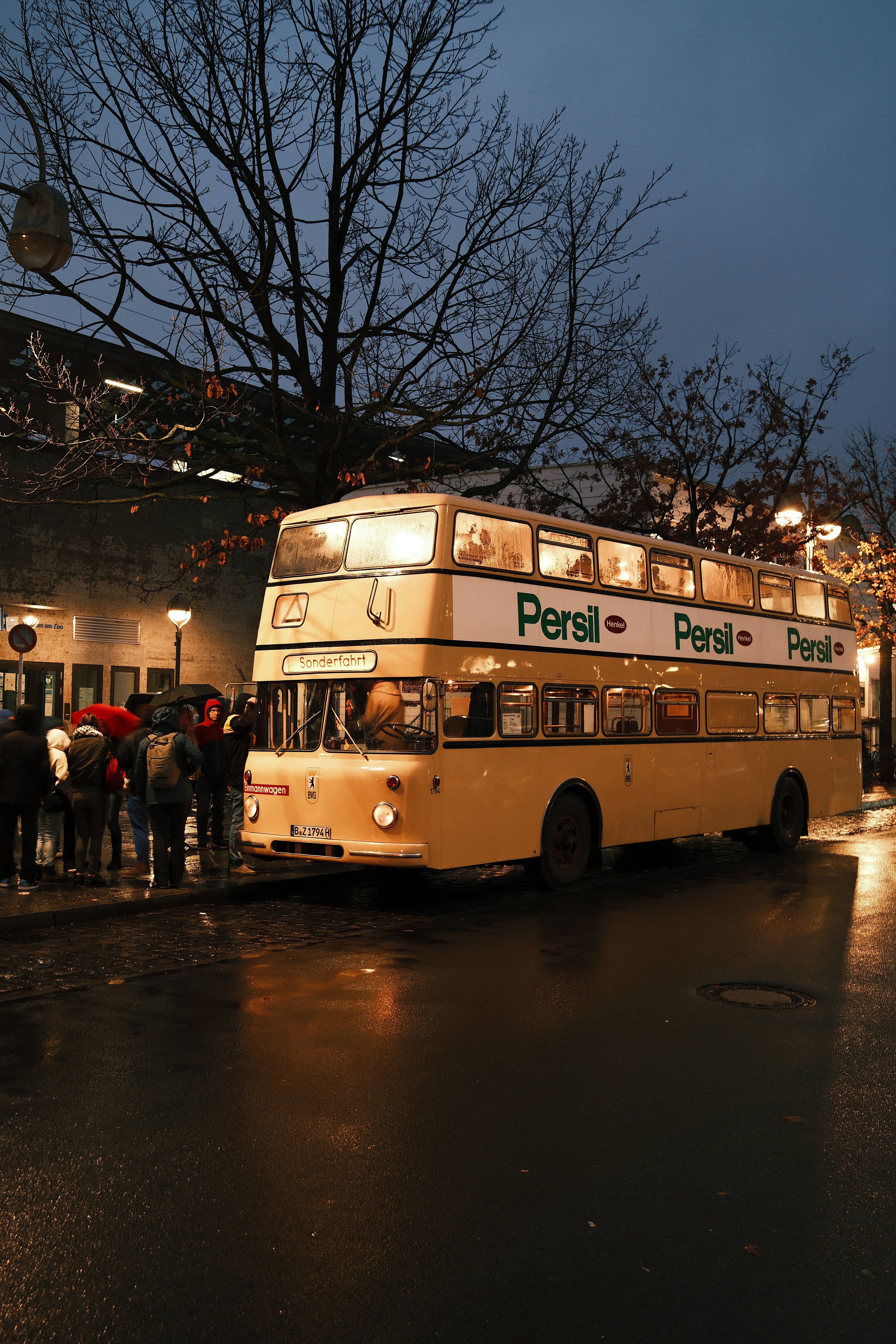 Yellow double-decker bus at a bus stop photo – Free Travel Image on ...