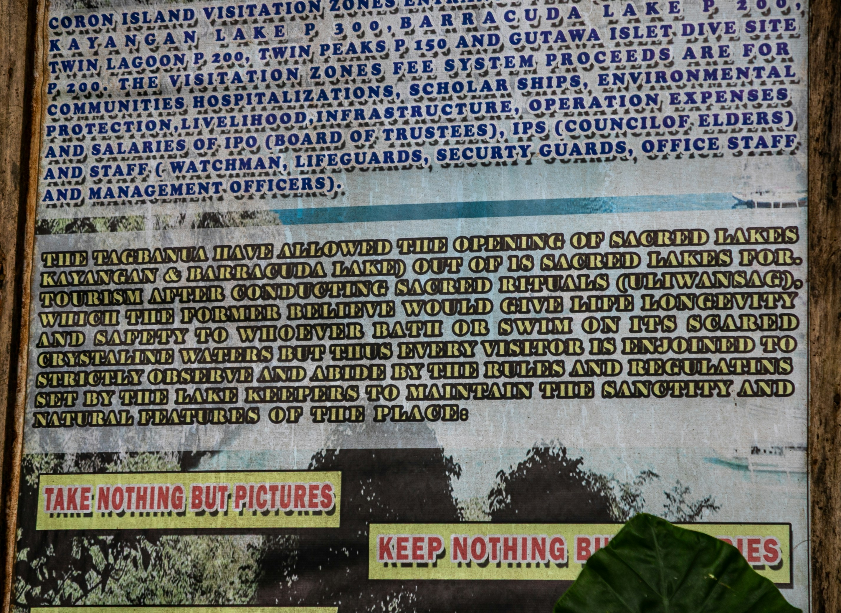 Take Nothing But Pictures: Sacred Lakes Mural on a Weathered Wall