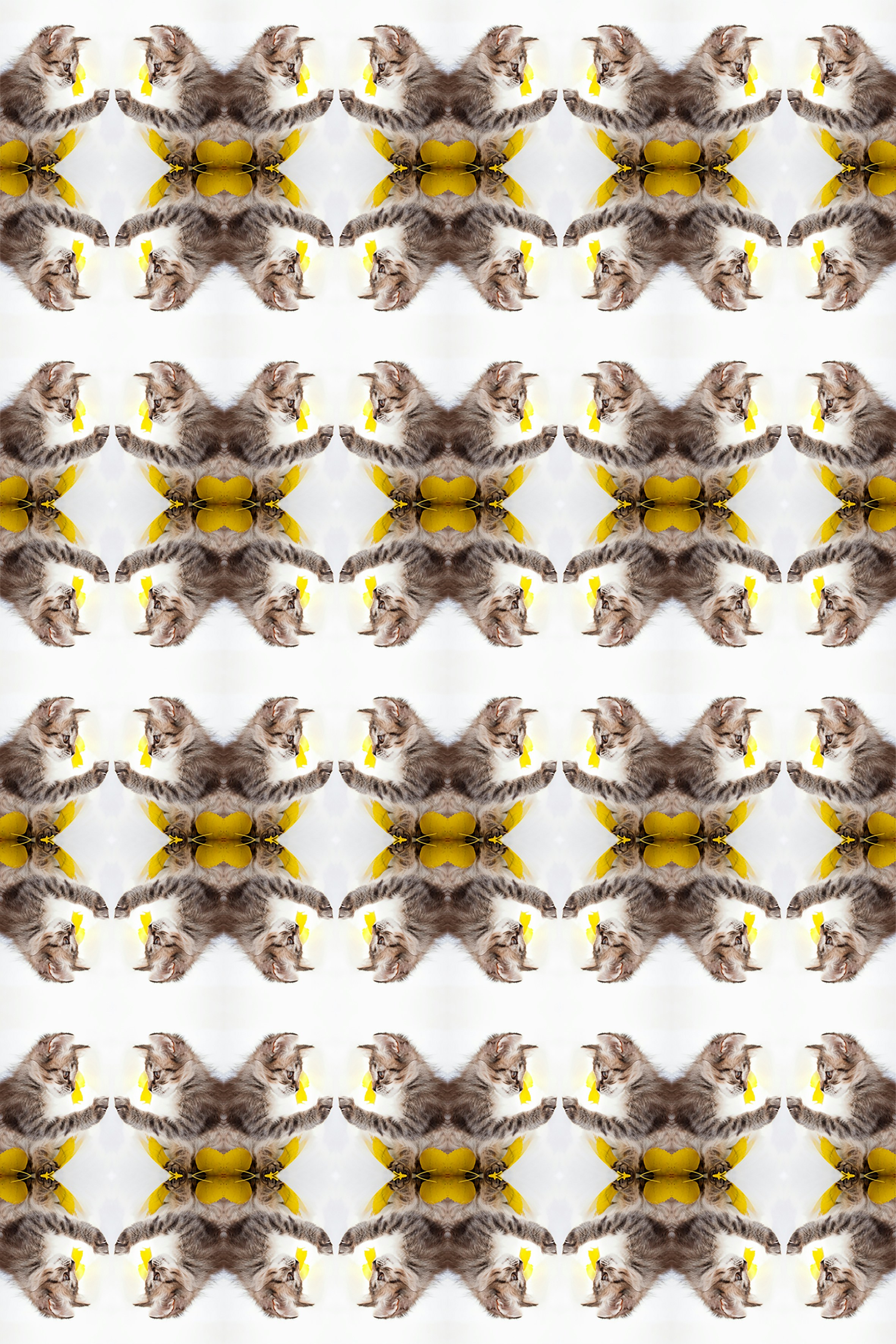 Whisker Mosaic: A Repeating Cat-and-Citrus Tapestry