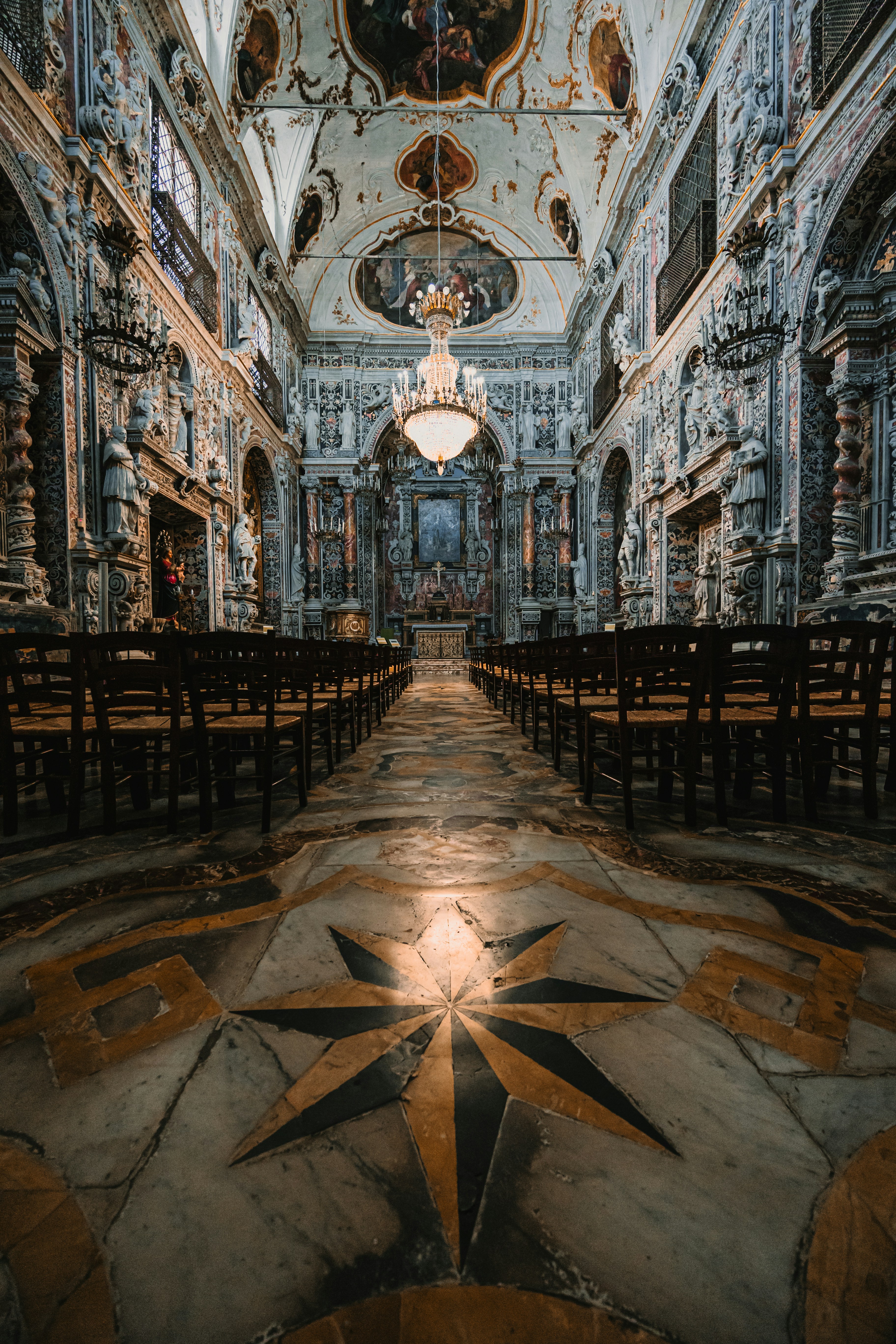 Star Mosaic Aisle: Guiding Light Toward the Baroque Altar
