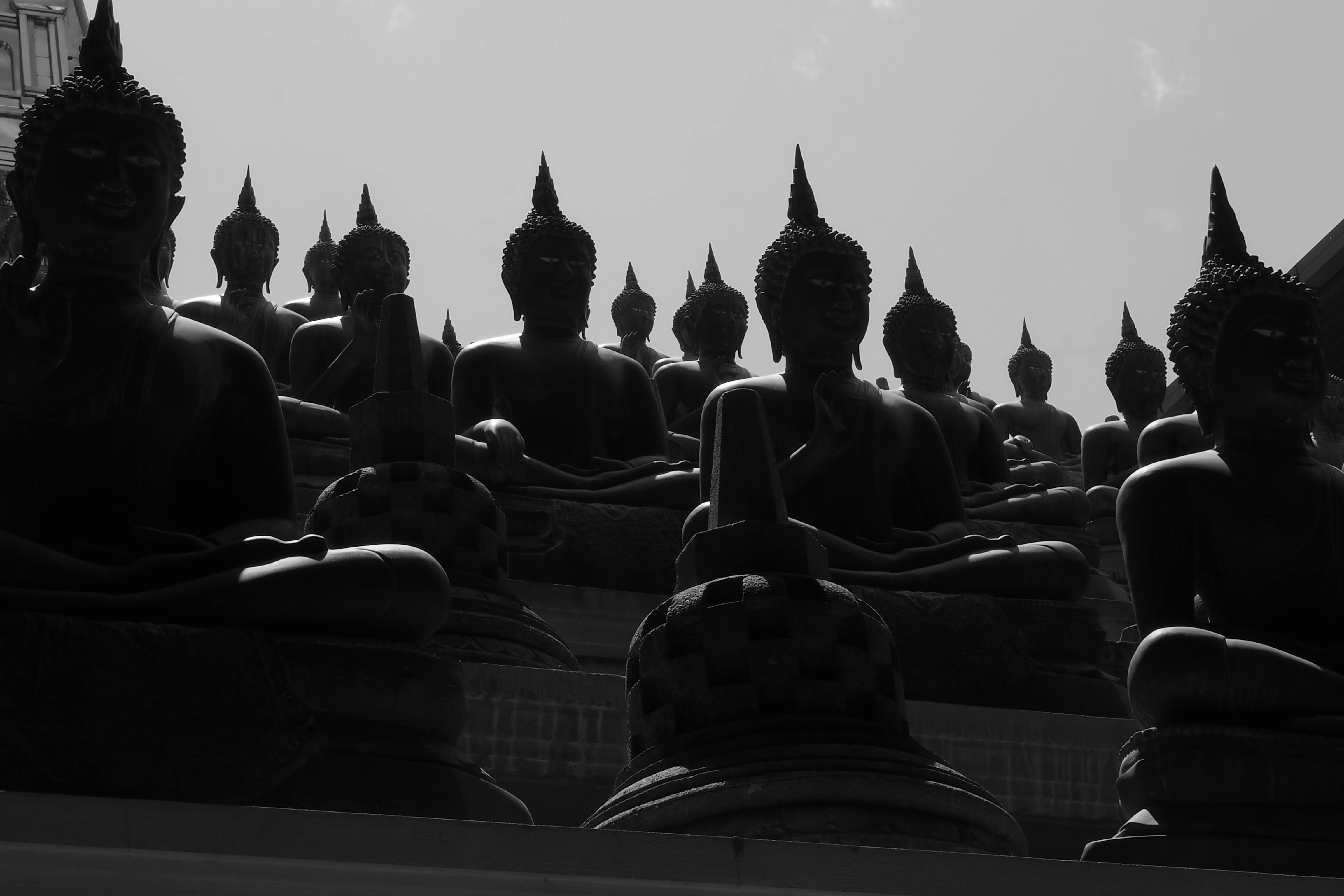 Shadow Monoliths: A Silent Row of Buddhas