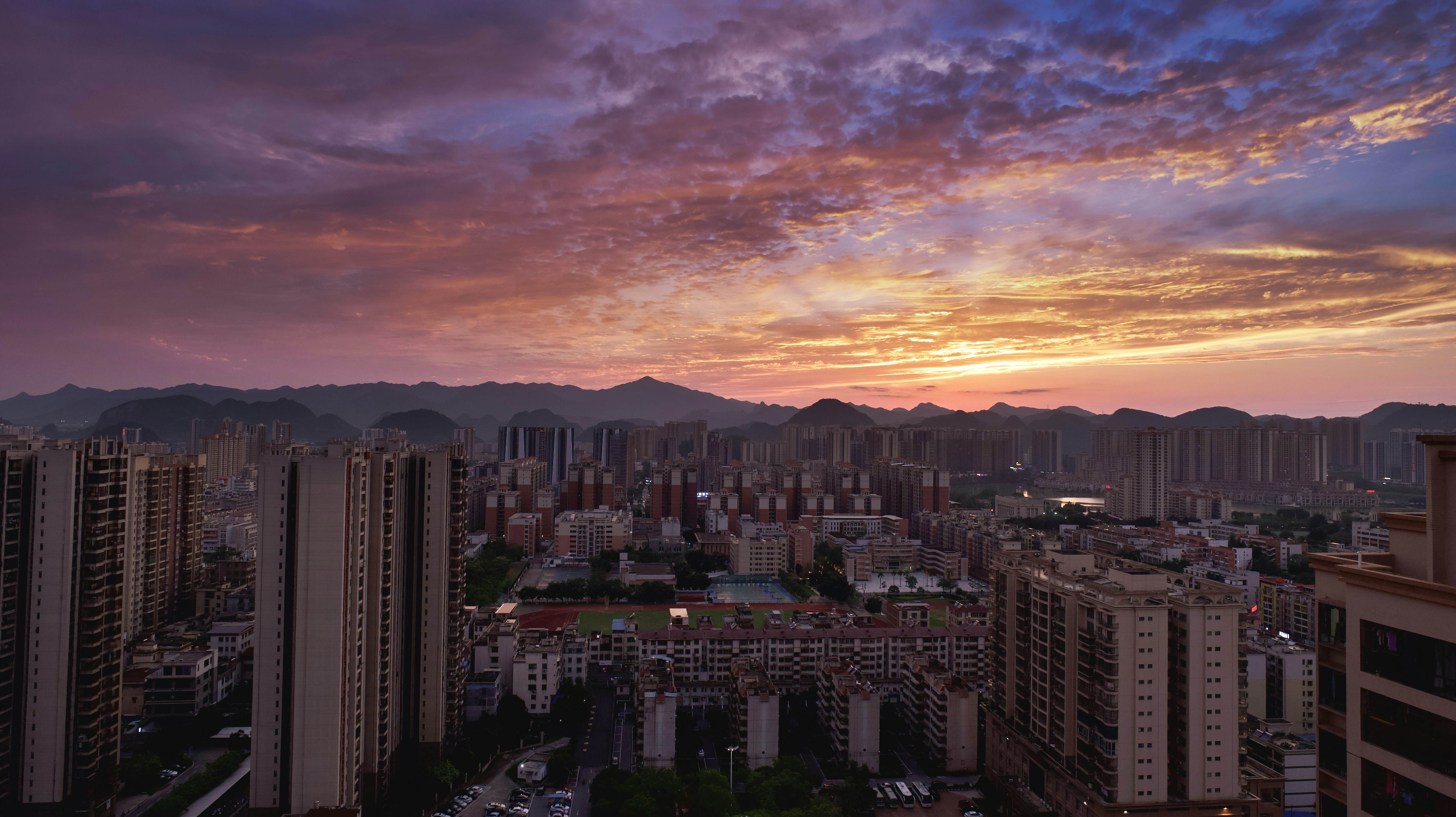 Dusk Horizon Over a Sea of Towers