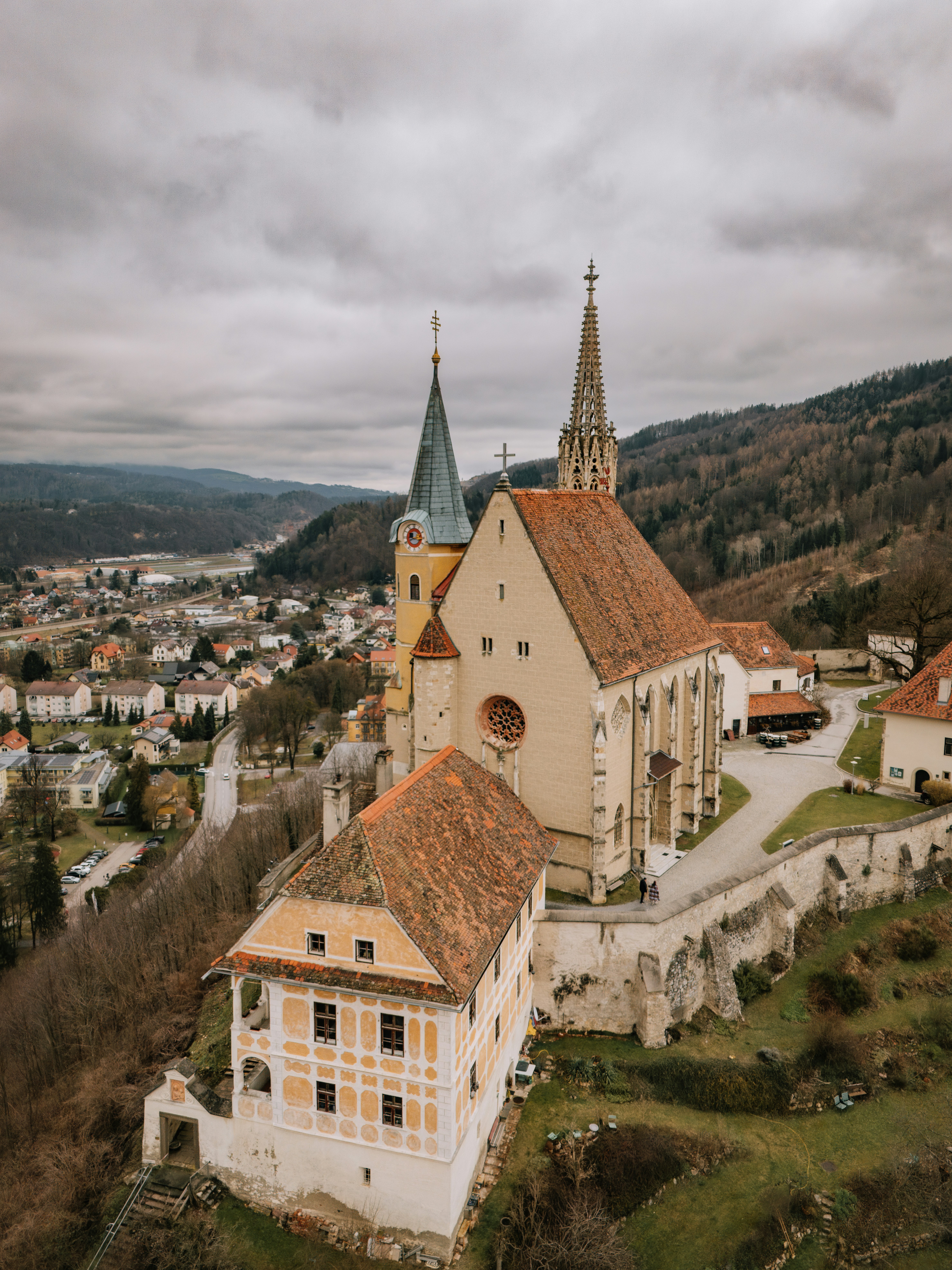 Medieval Church on a Steep Hill