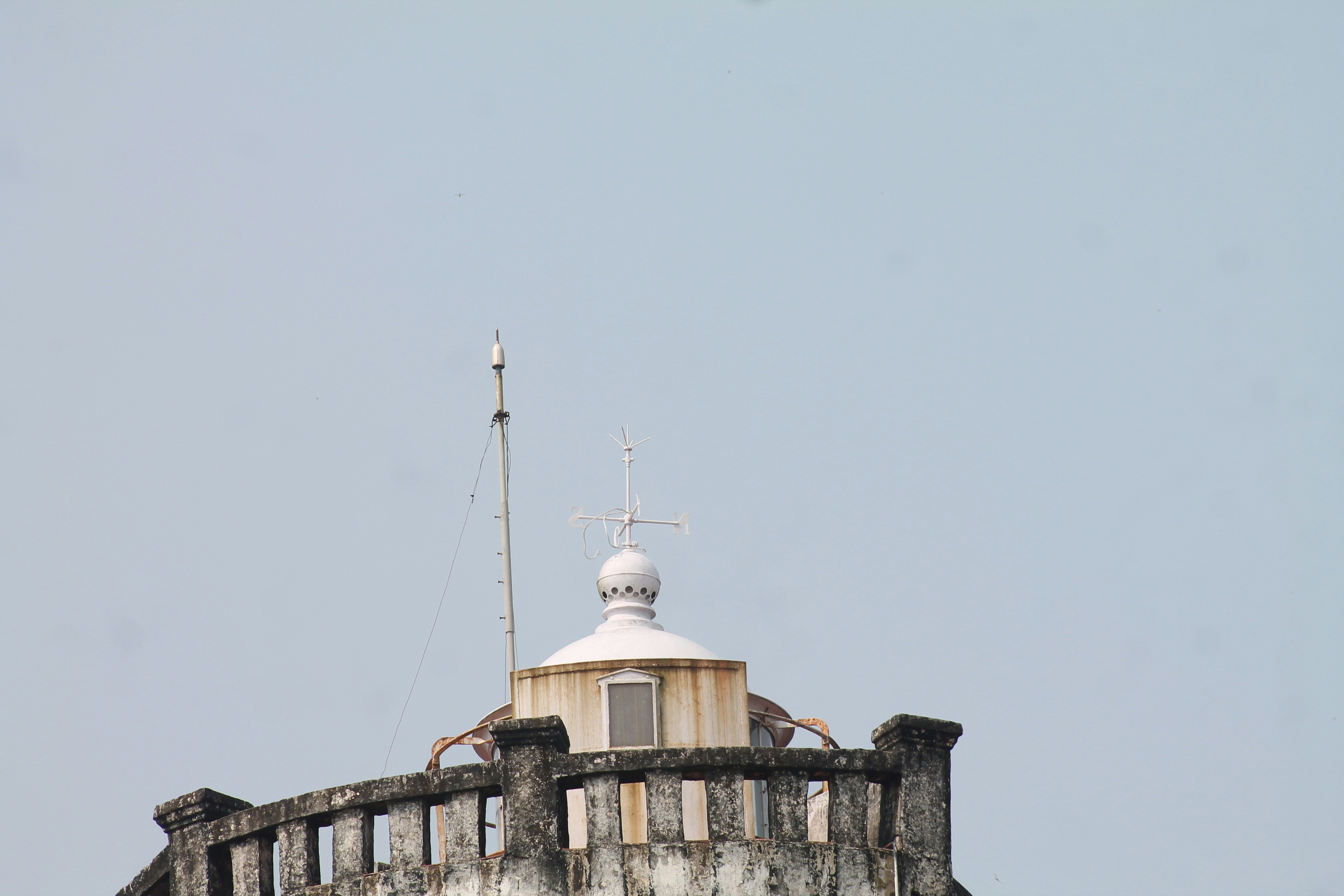 Cupola and Antennas: A Weathered Turret Reaches for the Sky