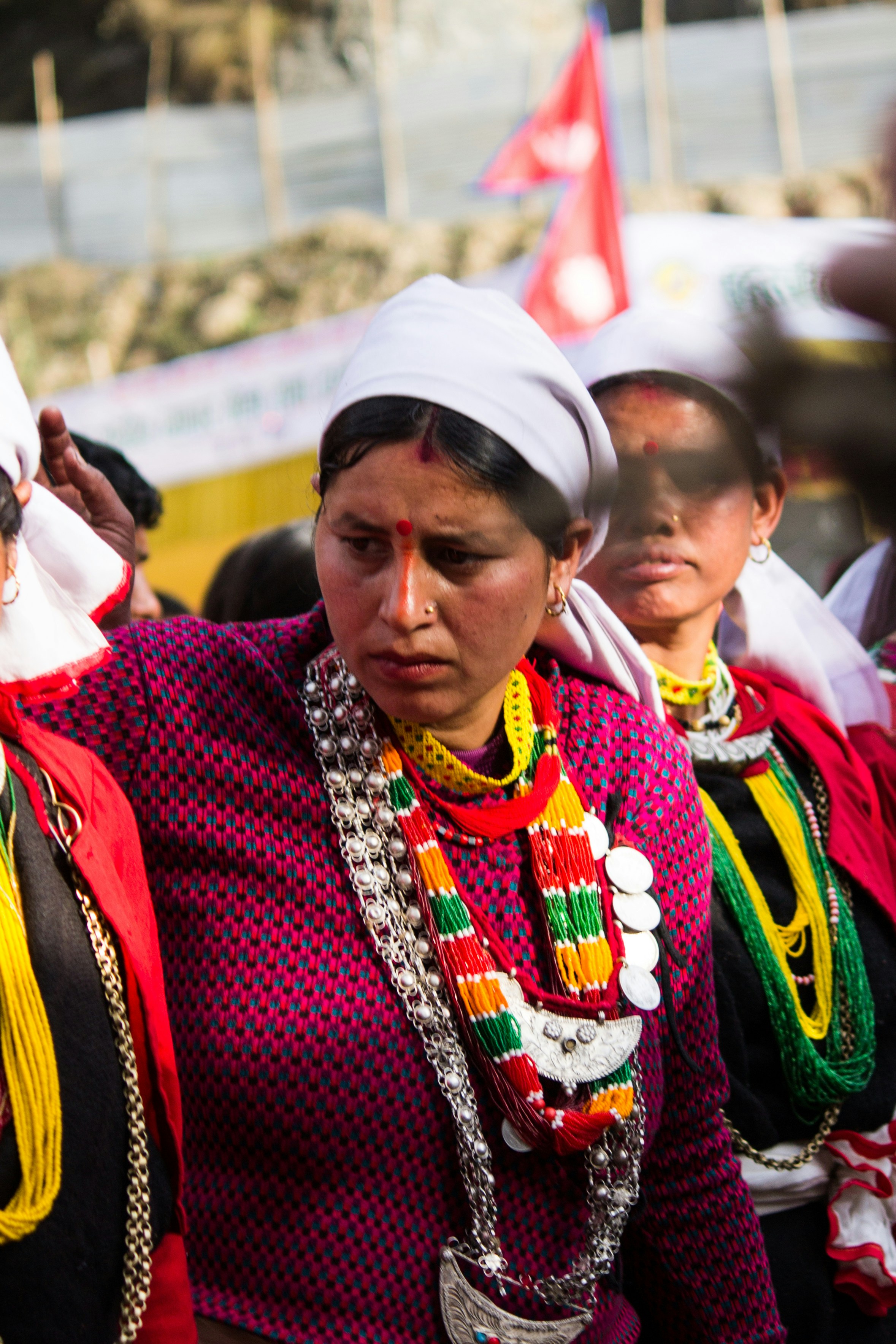 Beads in Motion: A Festival Portrait of Colorful Traditional Attire