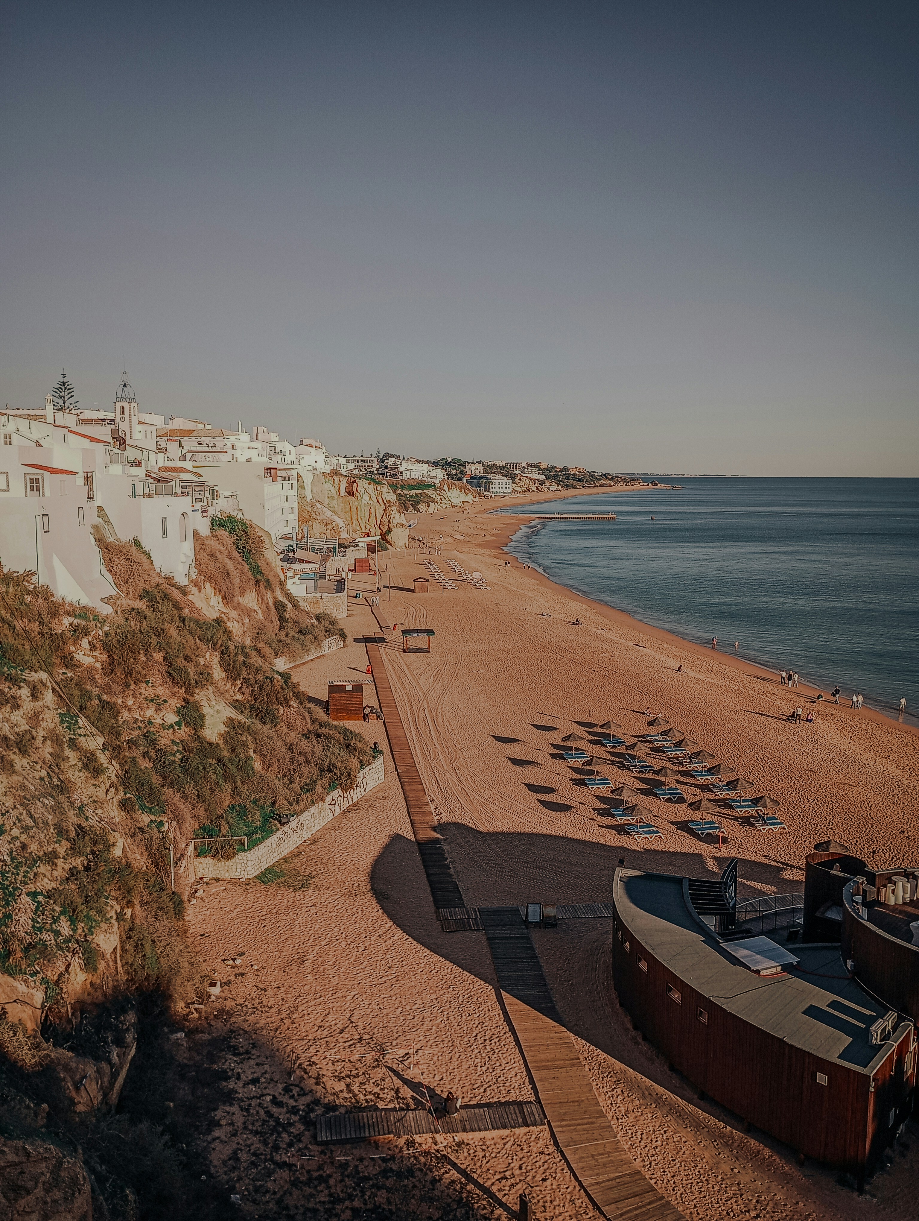 Coastal town with beach and ocean view