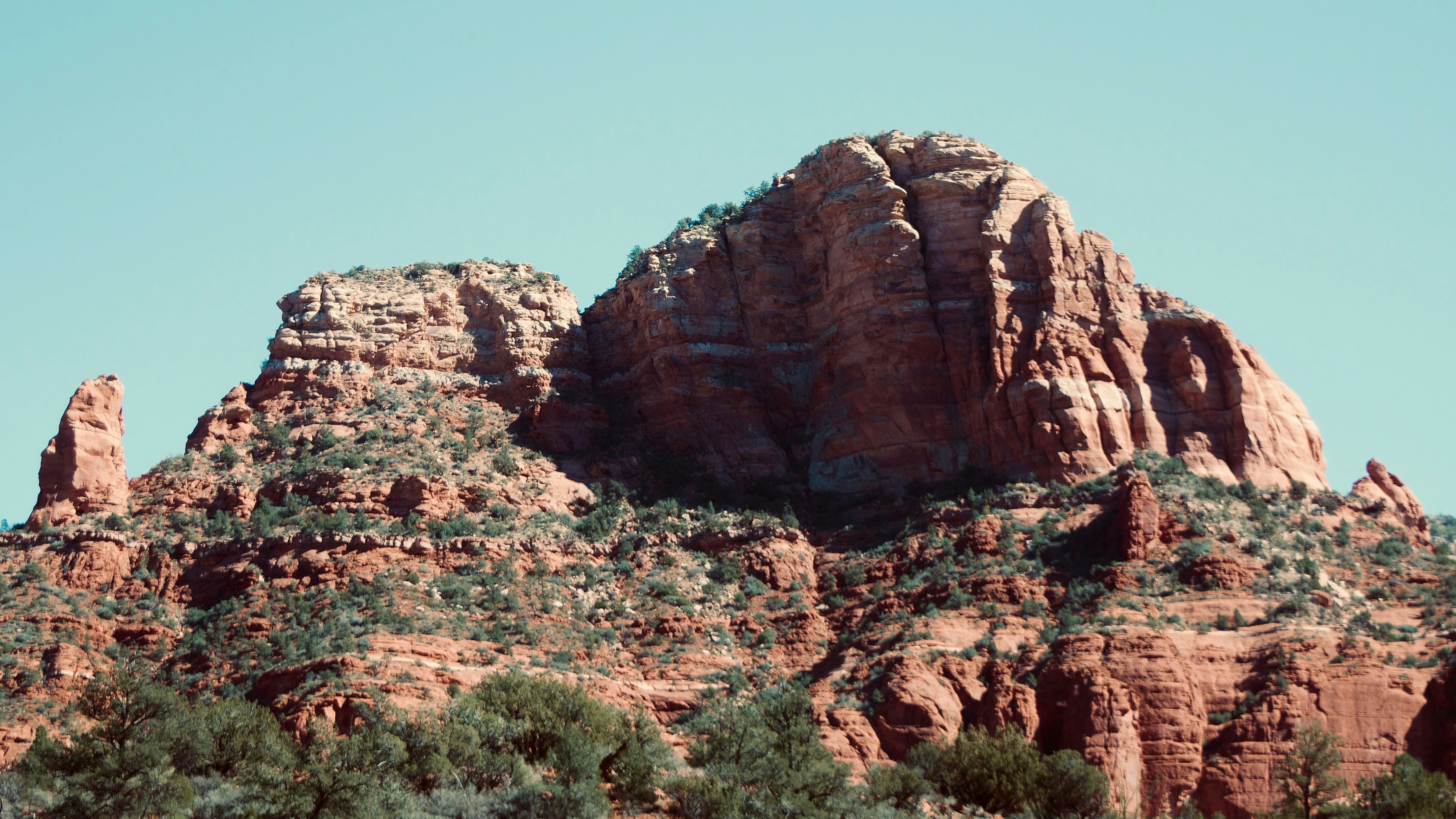 Red Monoliths Under a Cobalt Desert Sky