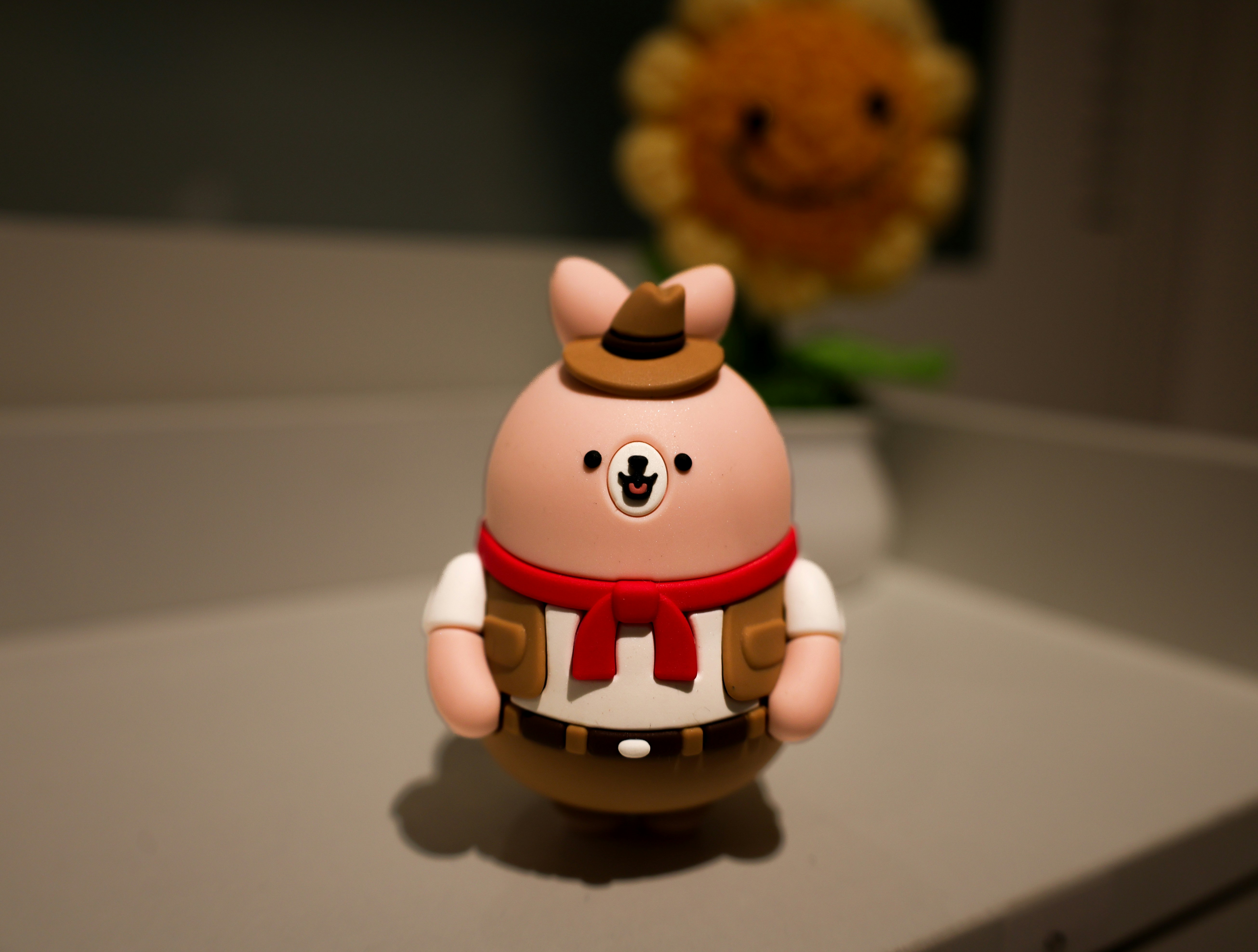 Deskbound Cowboy Pig Under a Quiet Spotlight