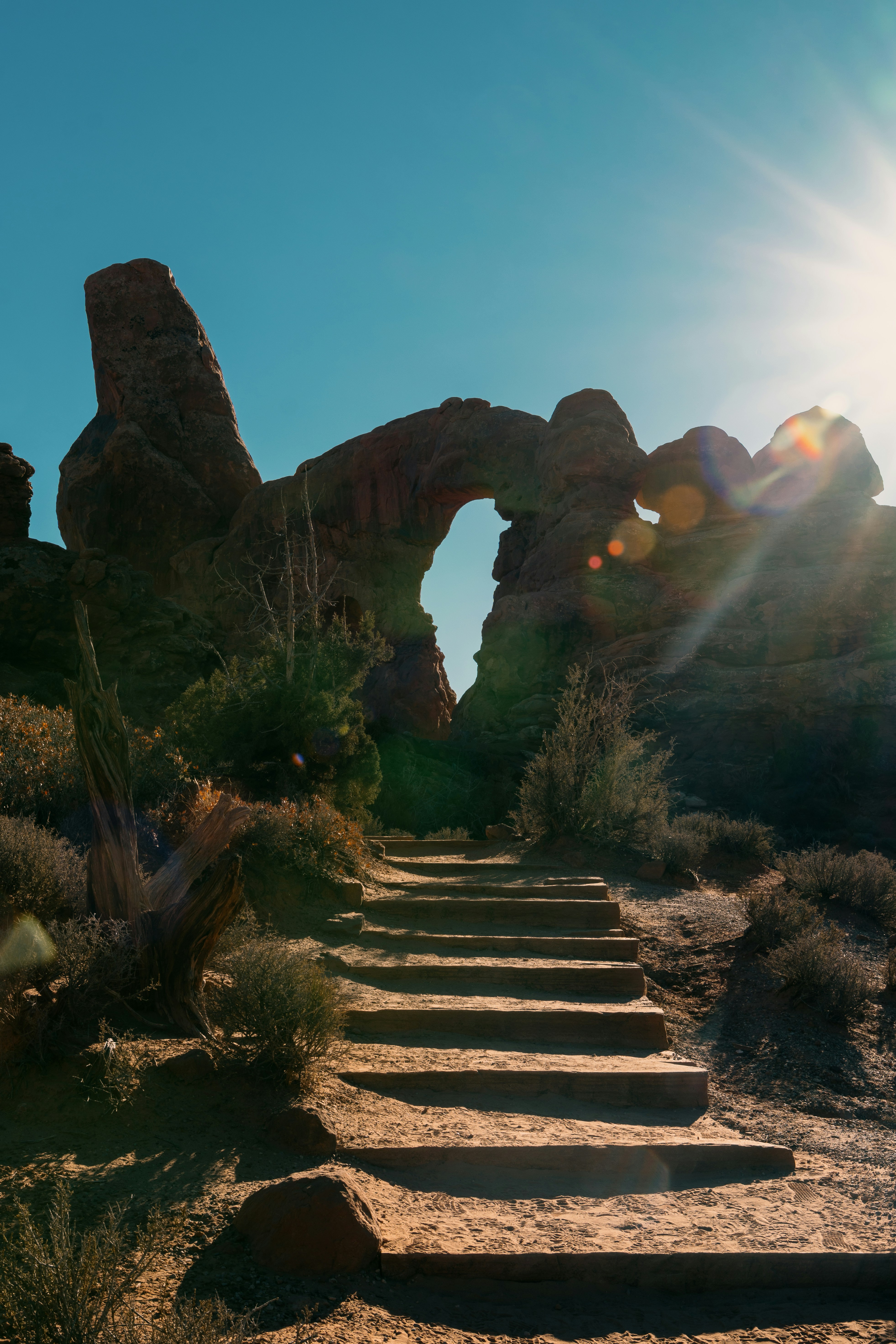 Archway Ascendant: A Staircase Toward a Desert Sun Gate