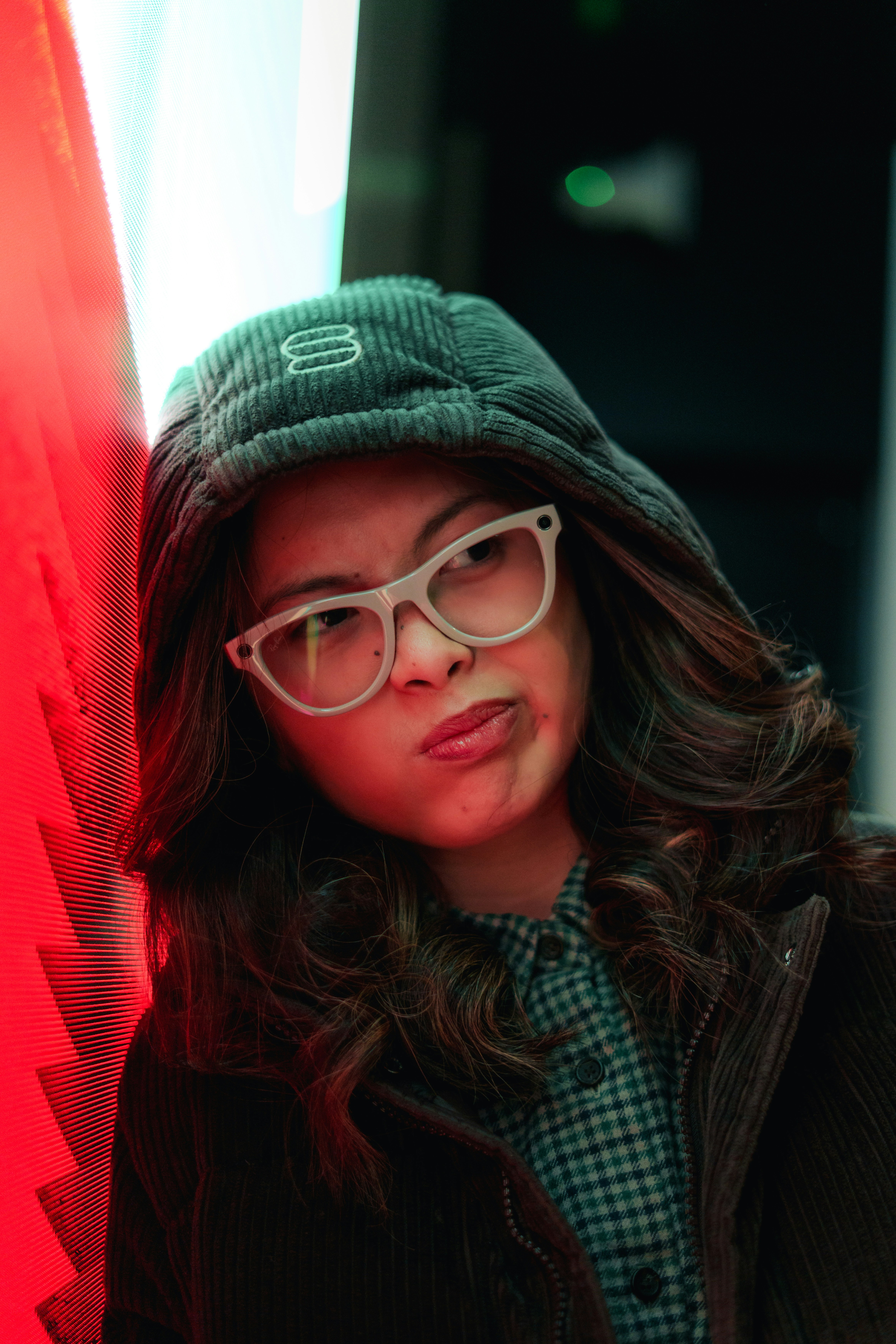 Neon Edge Portrait: Quiet Confidence in Red Neon