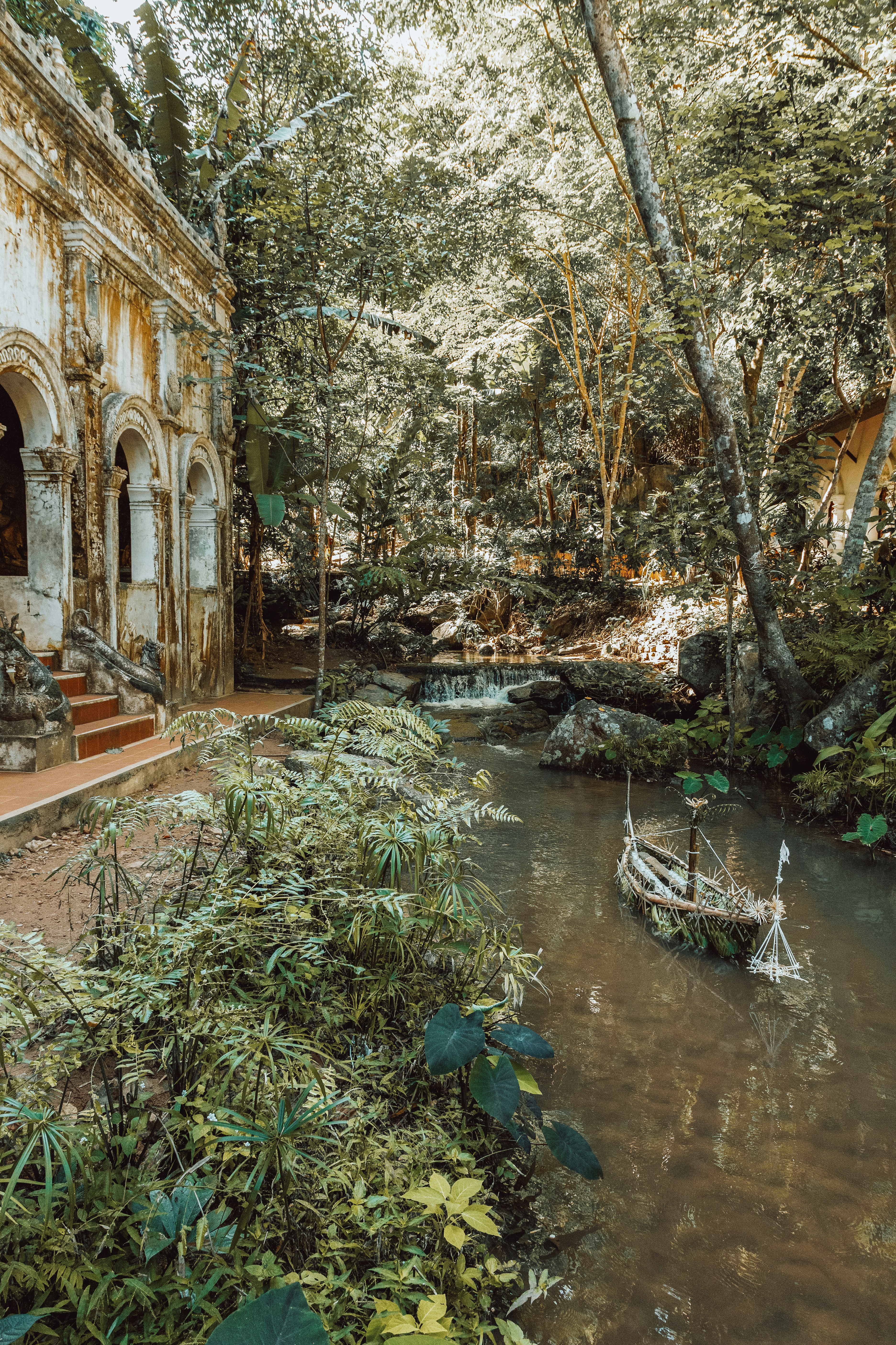 Archways and River's Quiet Embrace