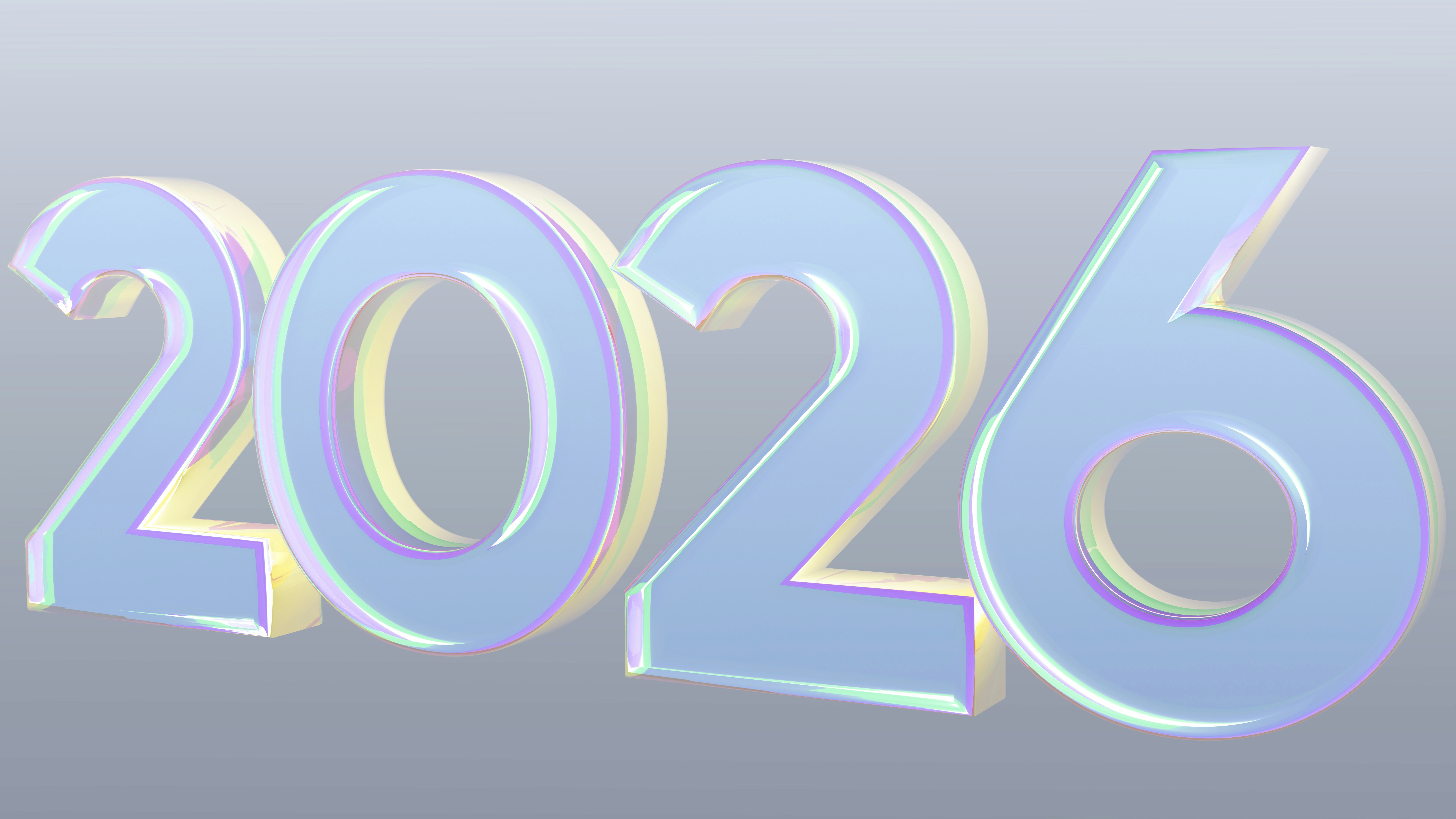 Foto Angka-angka 2026 dalam font warna-warni biru muda. – Gambar Masa ...