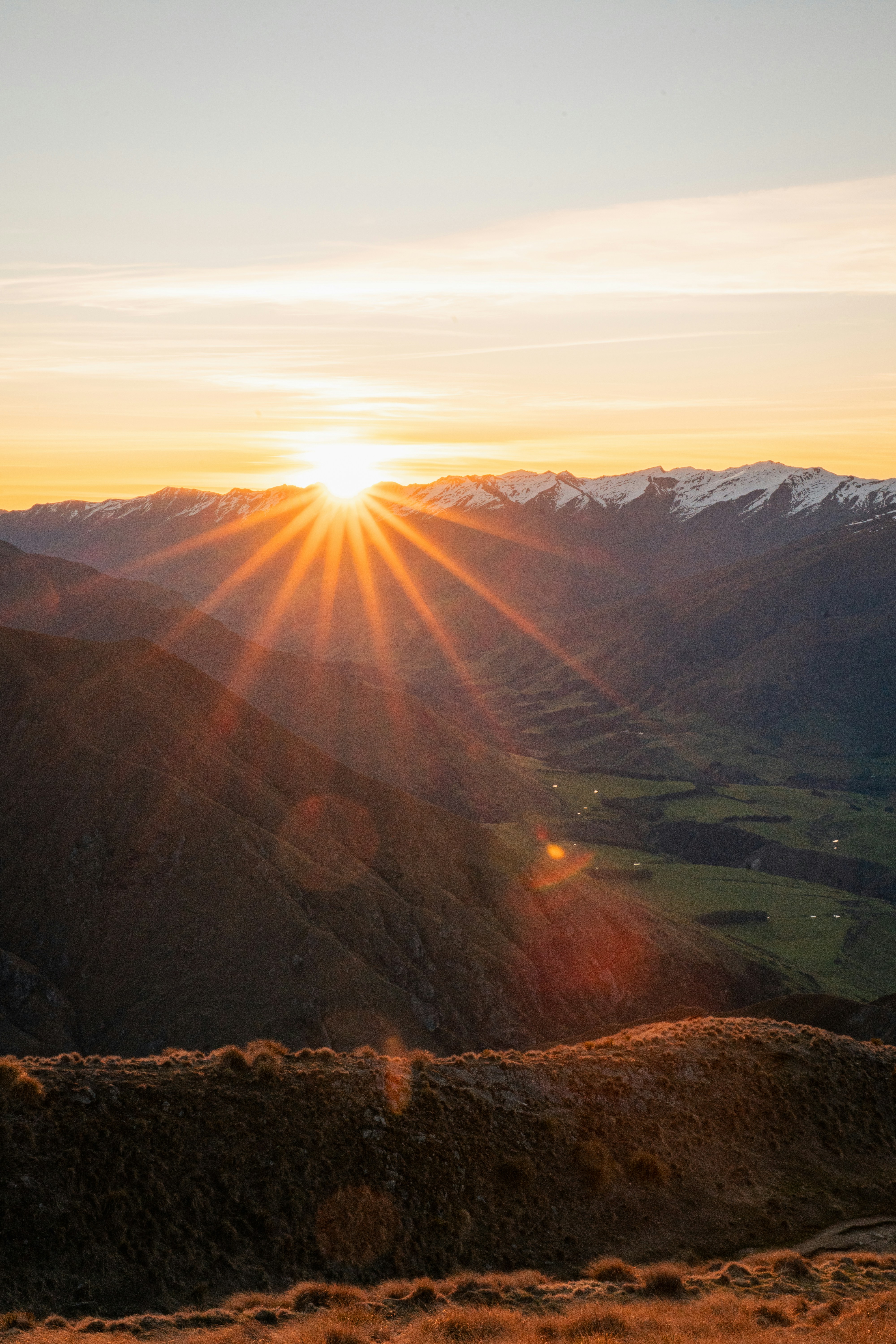 Sunburst Over the Alpine Ridge at Dawn