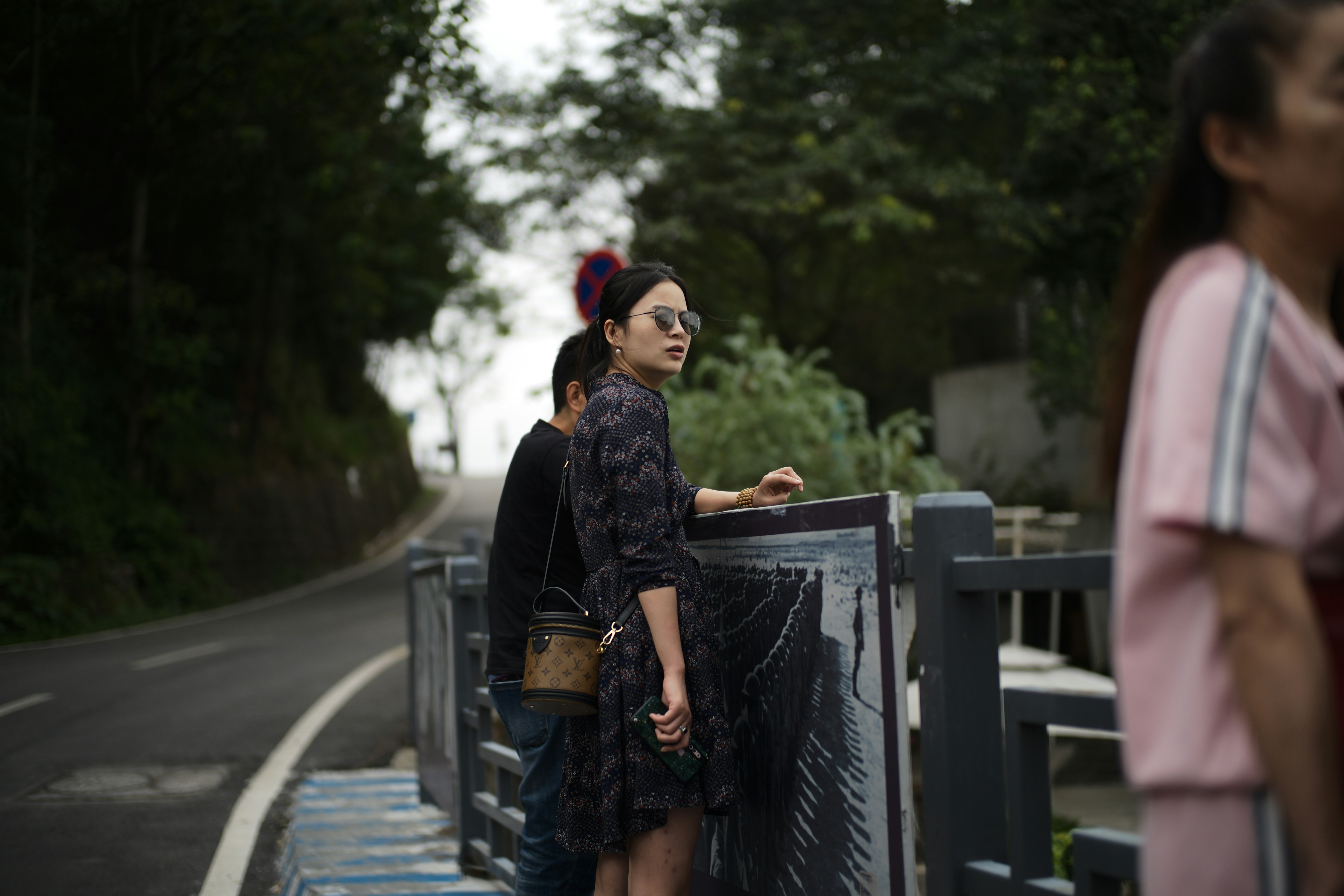 Lace and Side Glance by the Riverside Rail