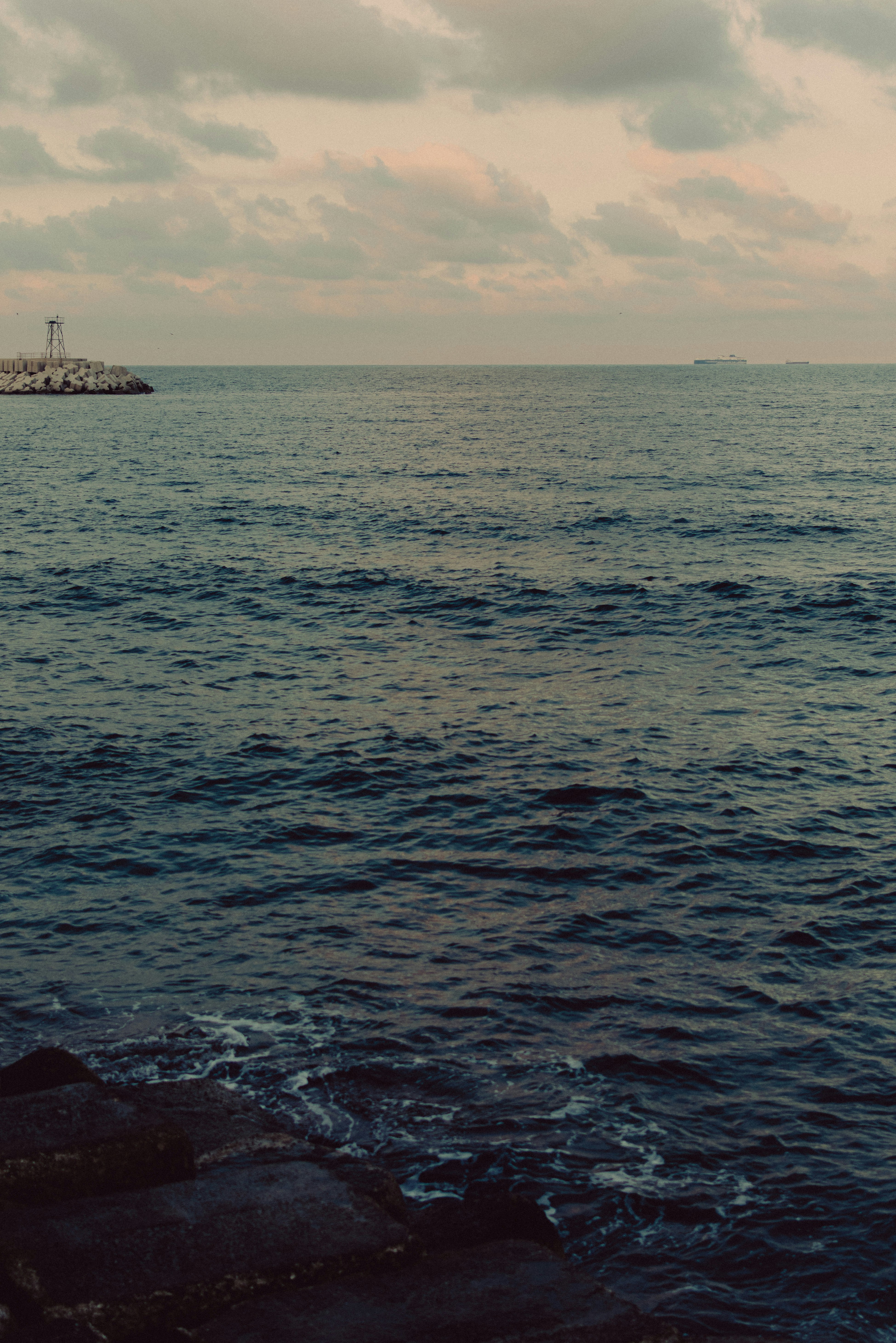 Calm sea on a gloomy day