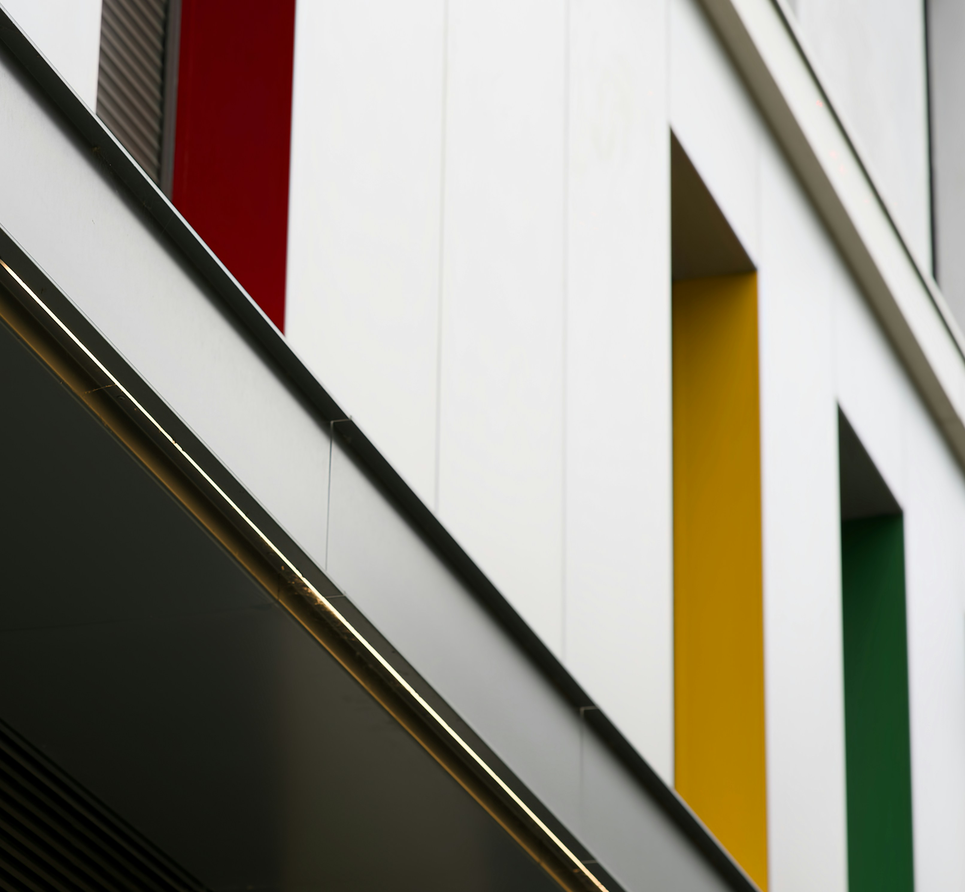 Layers of Light and Color on a Modern Facade