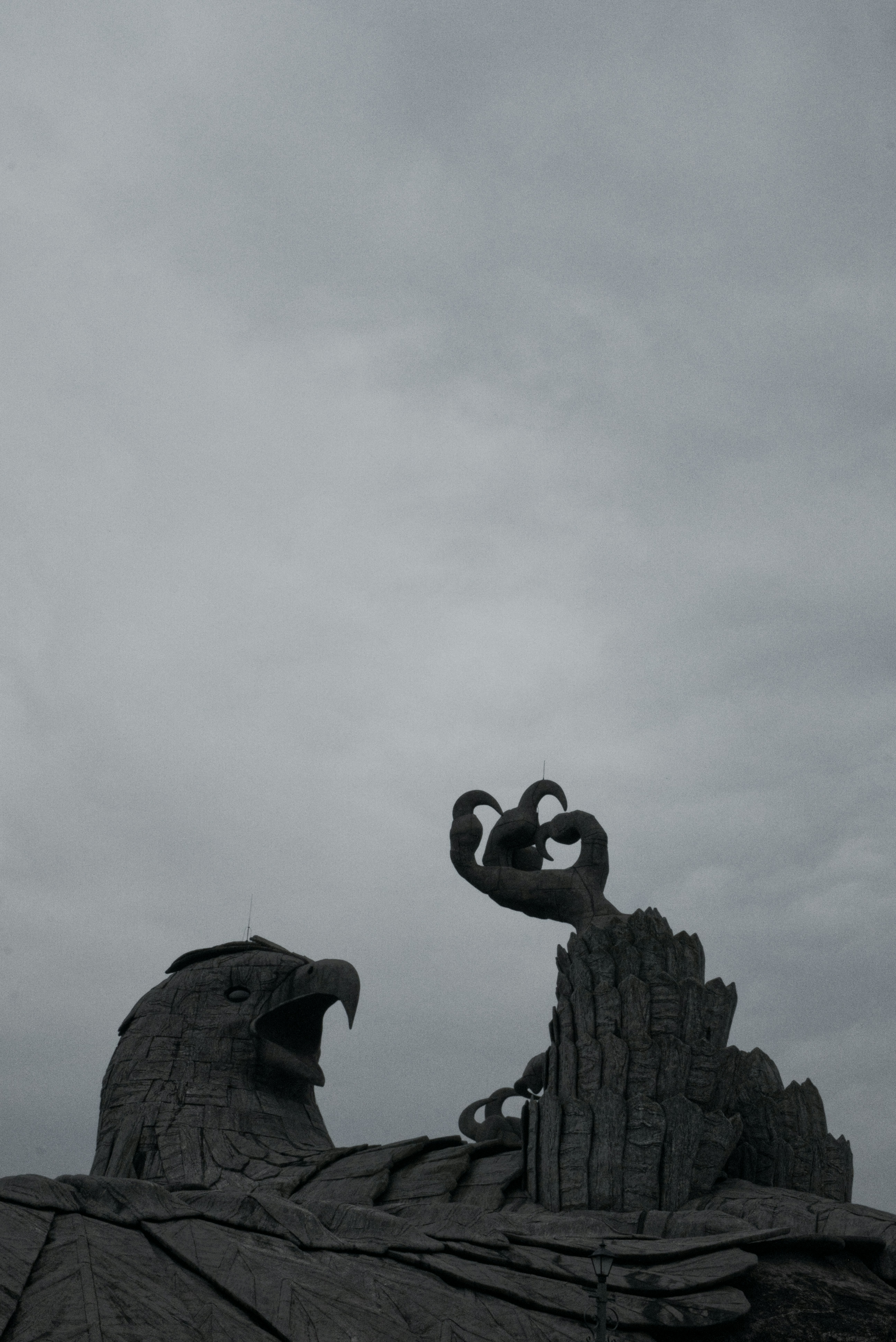 Stone Sentinel: The Eagle Beside a Loop-Crowned Crag