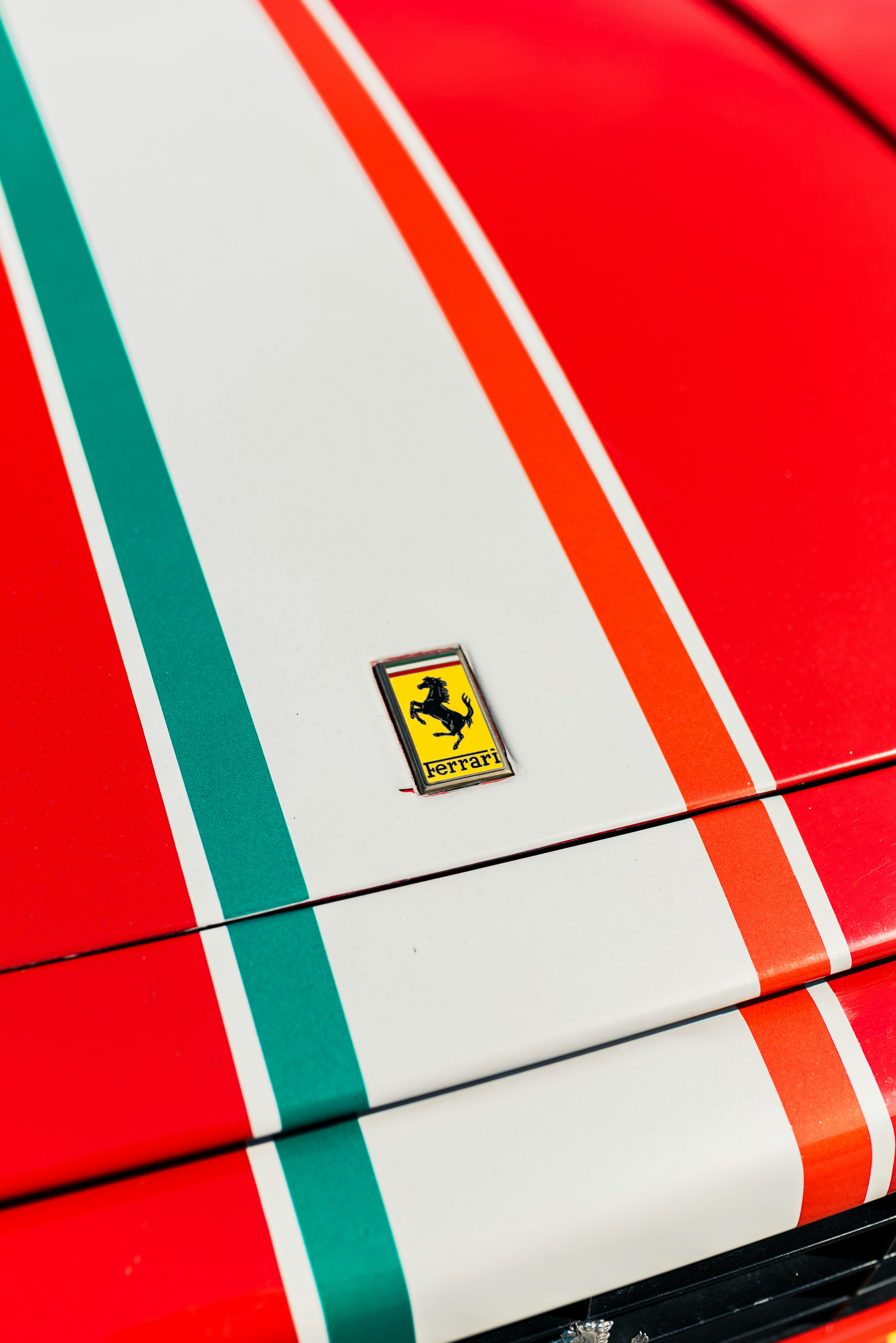 Ferrari Crest Framed by Italian Racing Stripes