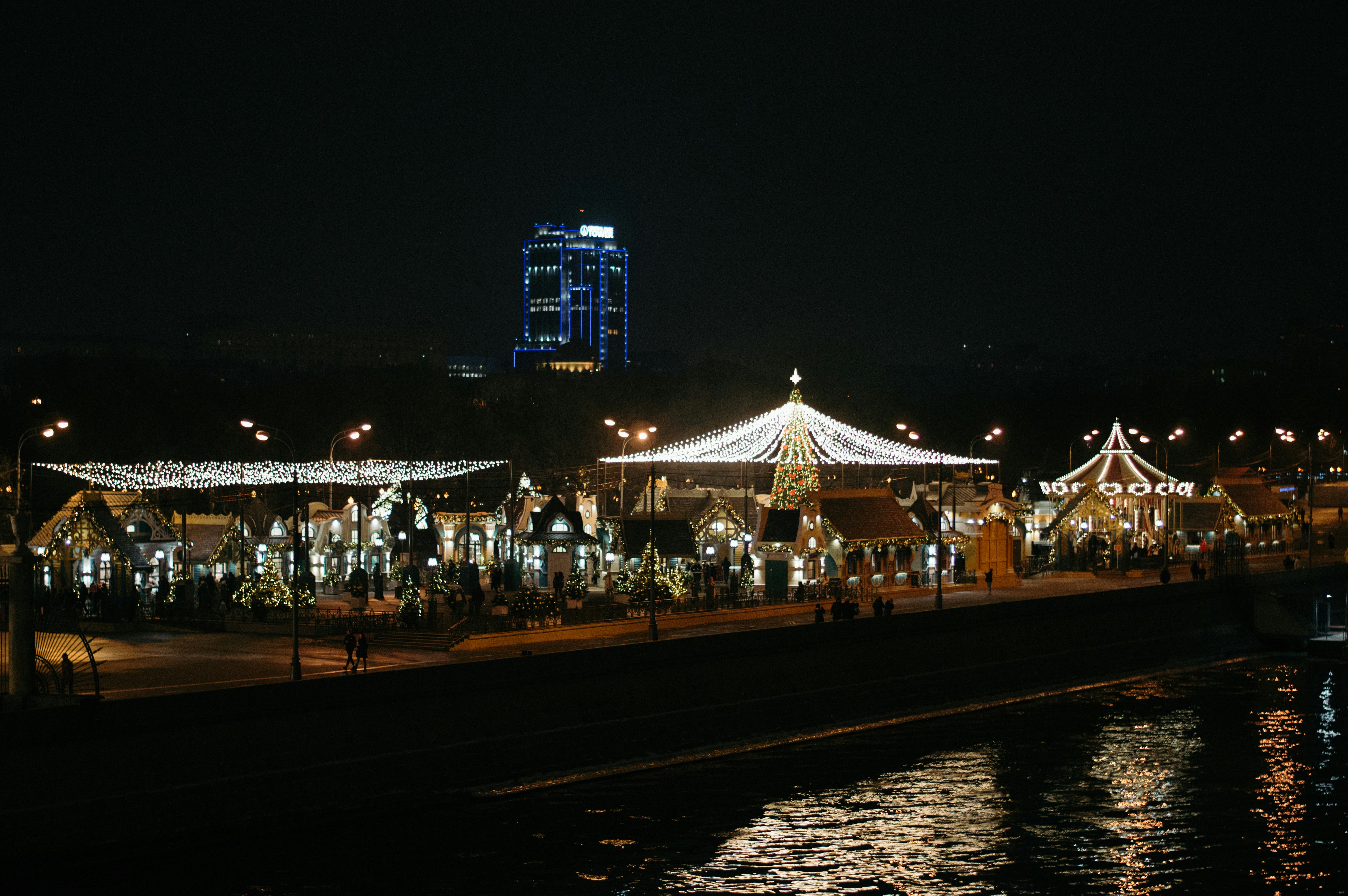 Riverside Night Market Aglow Along the Waterfront