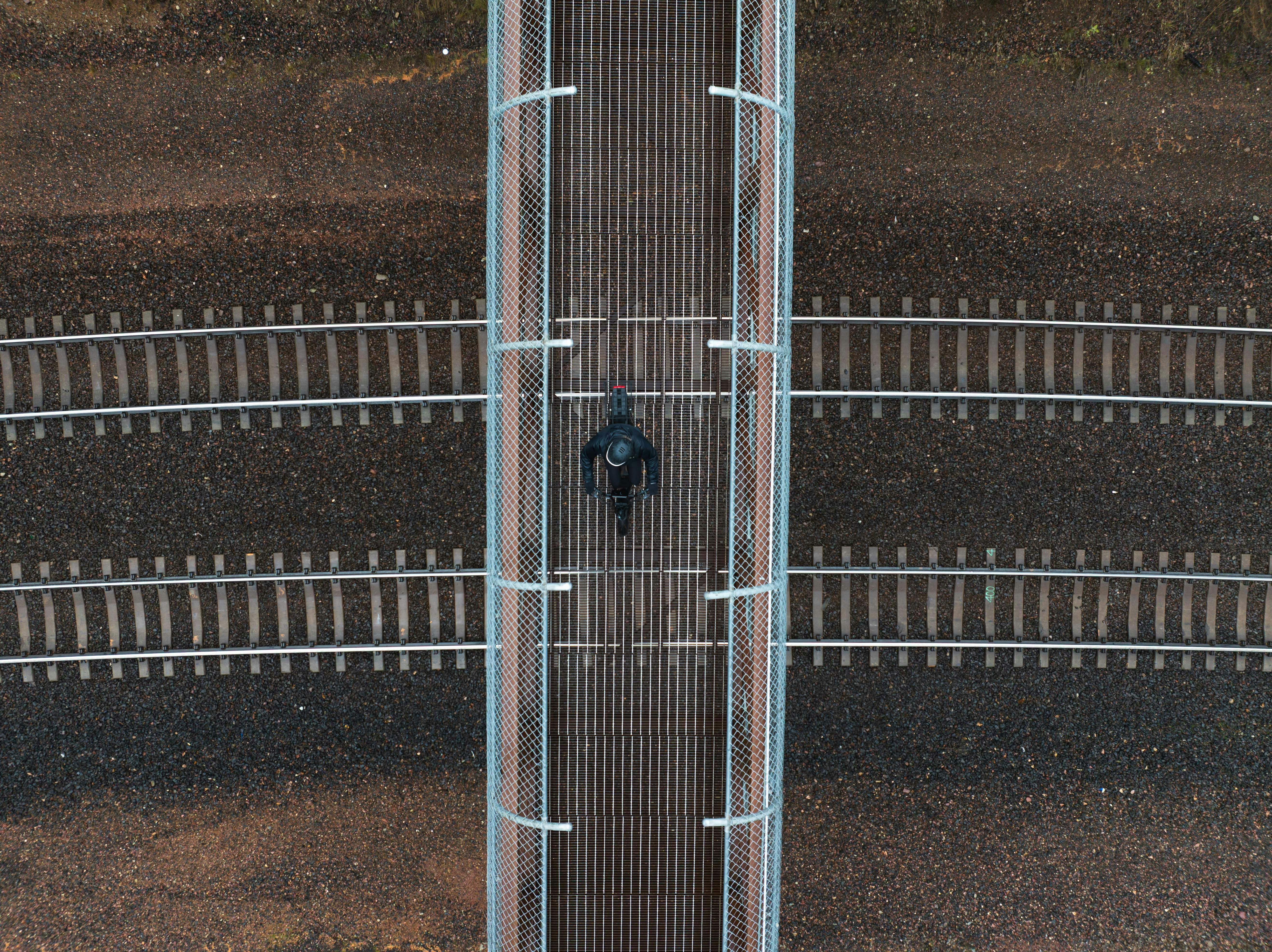 Centerline Crossing on a Narrow Steel Footbridge