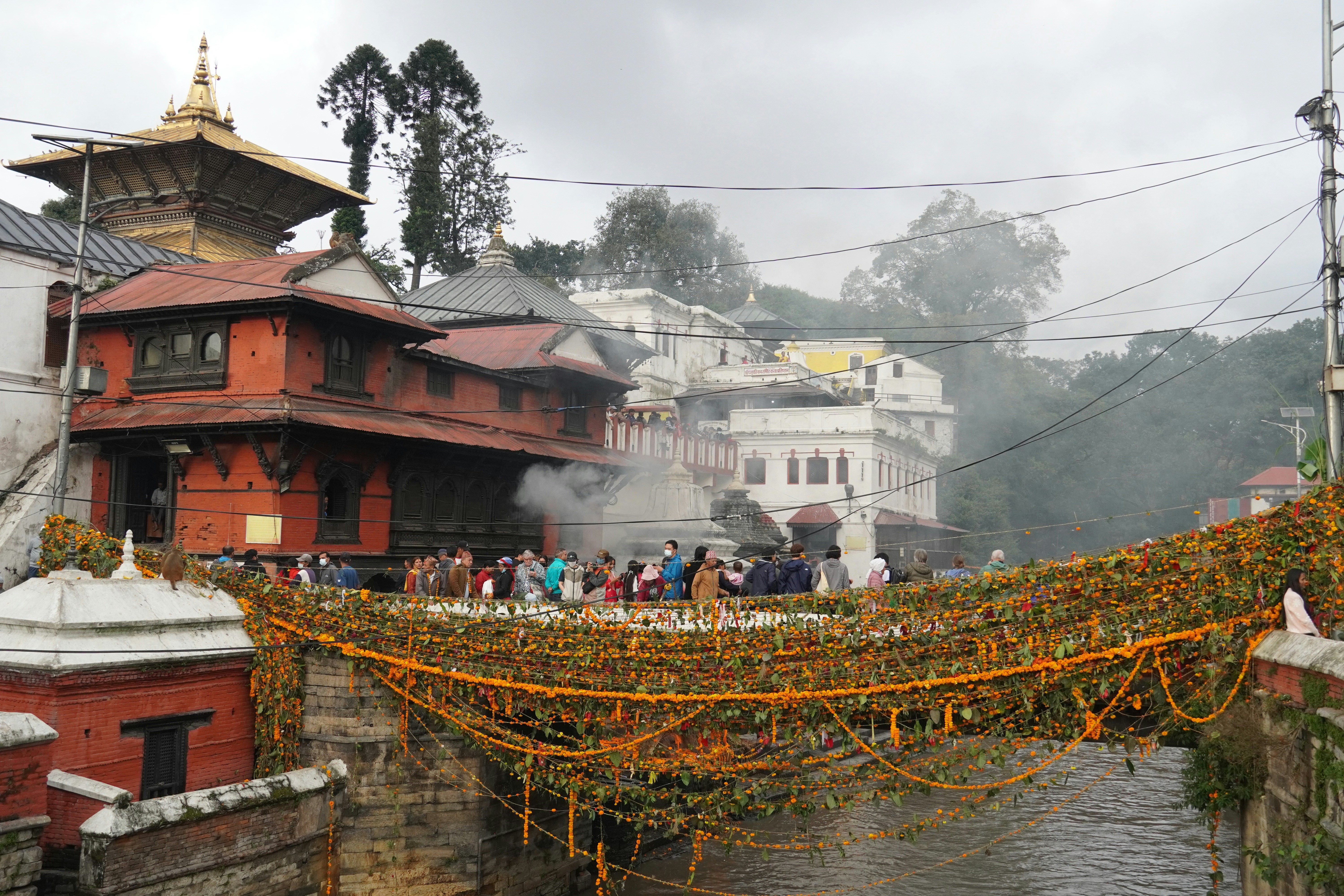 Marigold Bridge: A River of Lanterns Under a Himalayan Sky