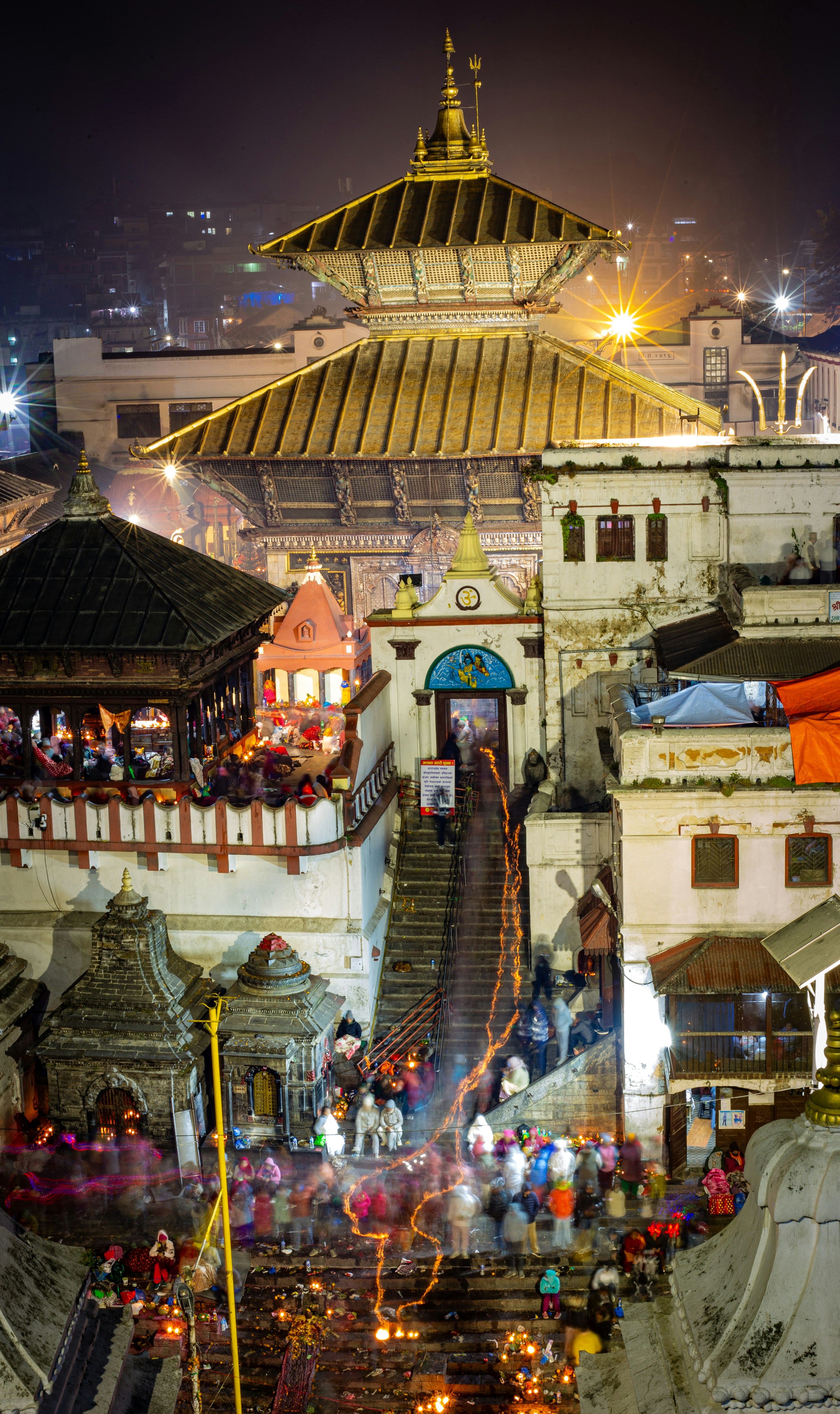 Lanterns and Golden Roofs: Night at the Temple Steps