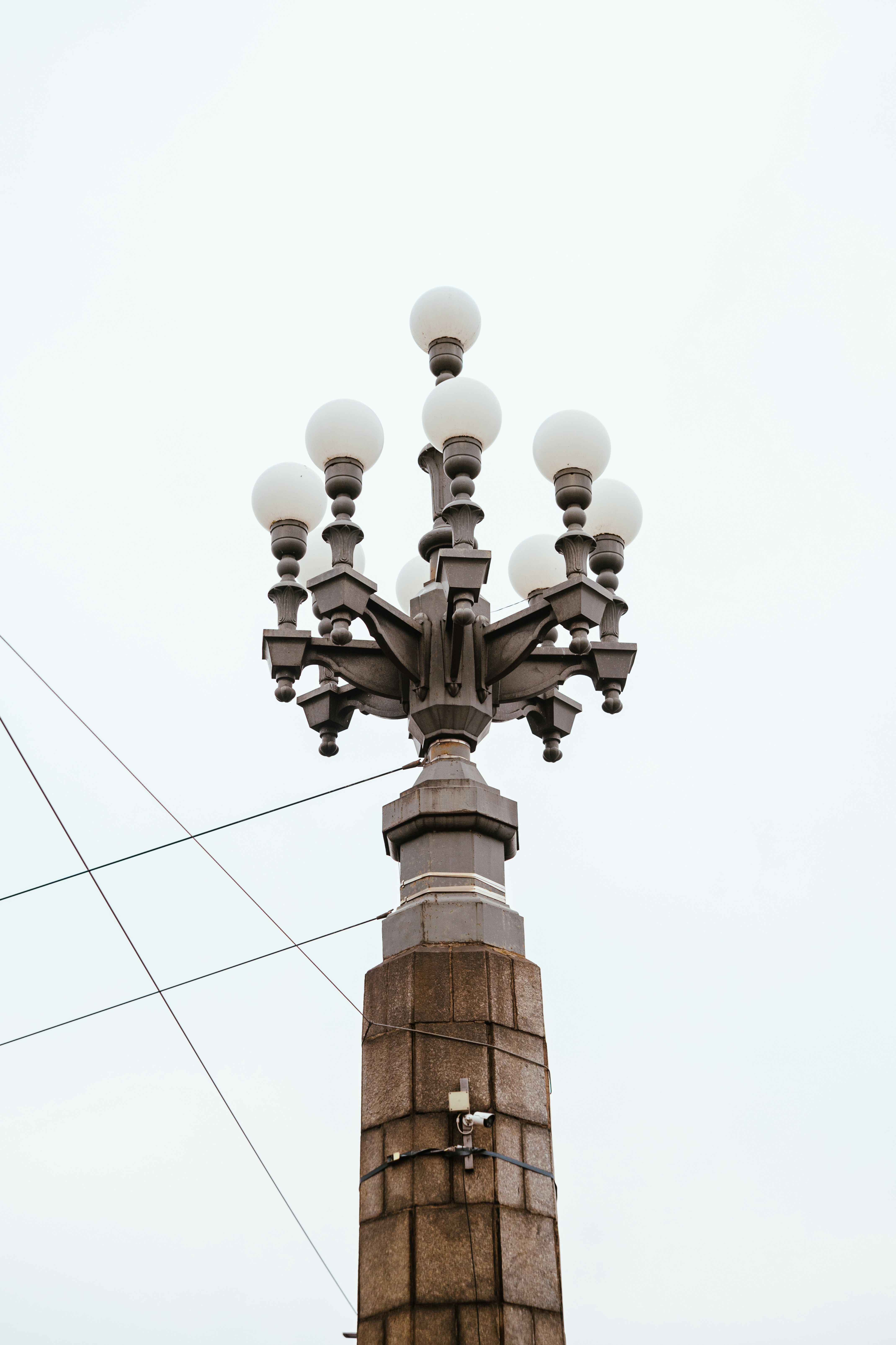 Seven-Globe Lantern Crown on a Granite Column