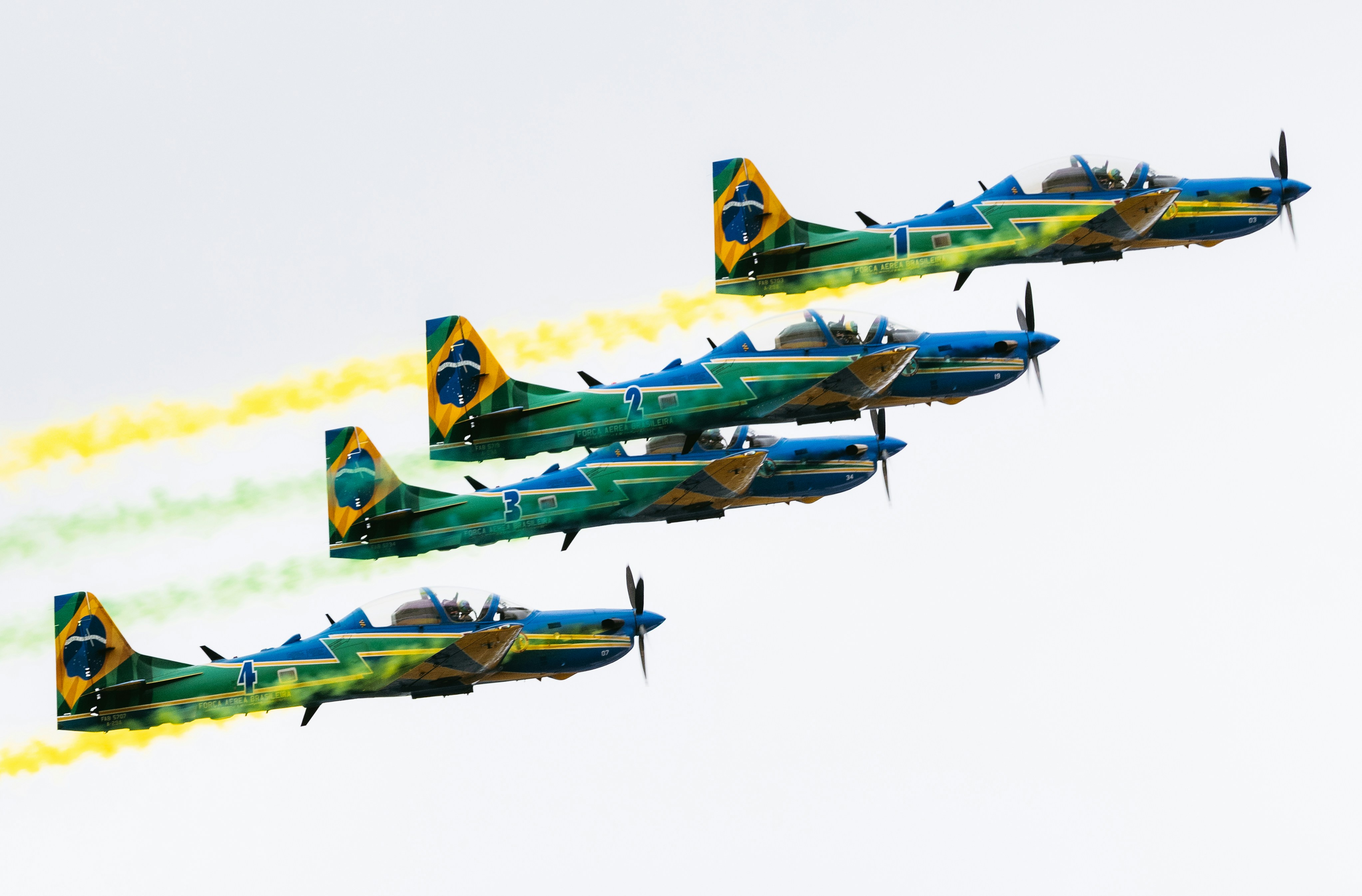 Emerald Arrows: Five Jets Carve a Chromatic Ribbon Across the Sky