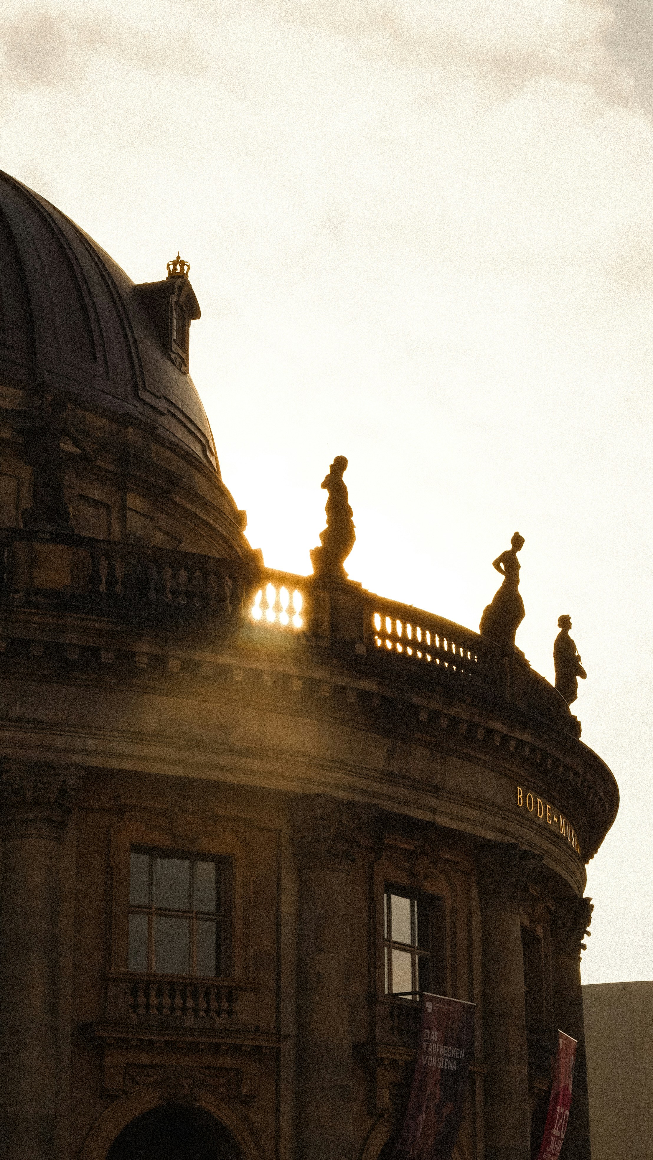 Dawn Silhouettes on the Bode Museum's Curved Roofline