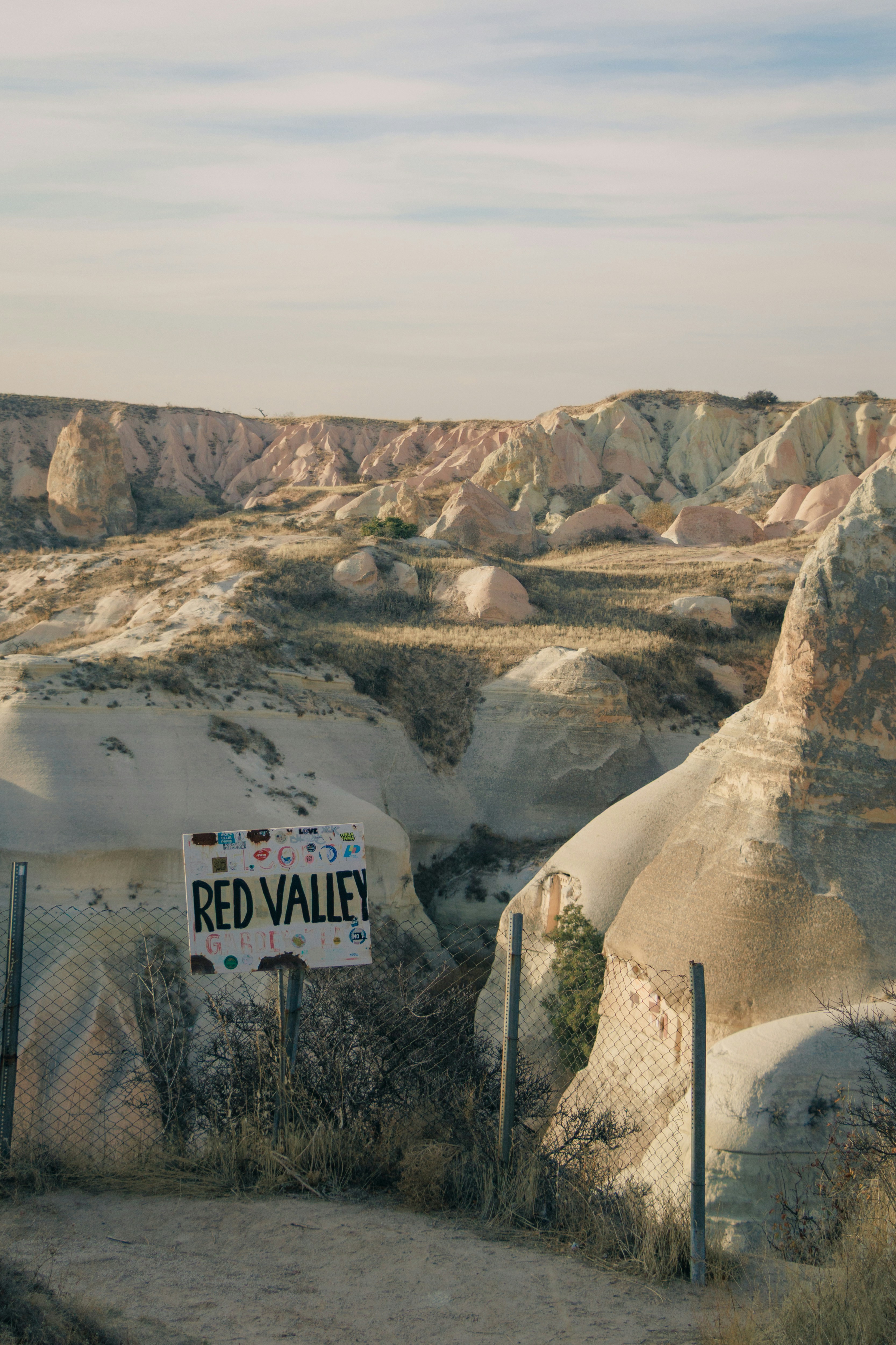 Red Valley Signpost at the Edge of Painted Badlands