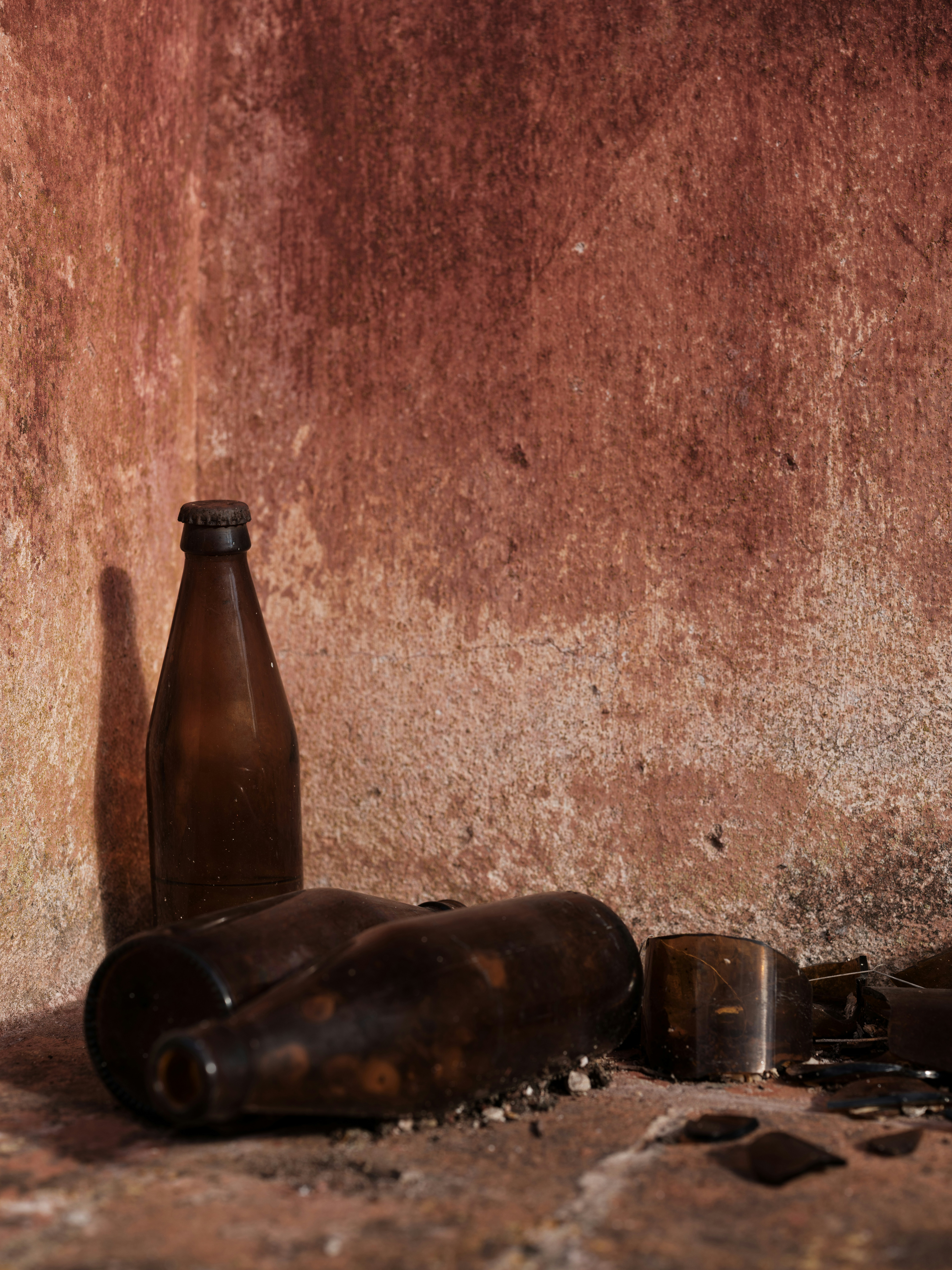 Empty bottles are strange in this way. They become small chapels of what has already burned out: the warmth that cooled, the impulse that went too far, the desire that exhausted itself without ever finding its home.