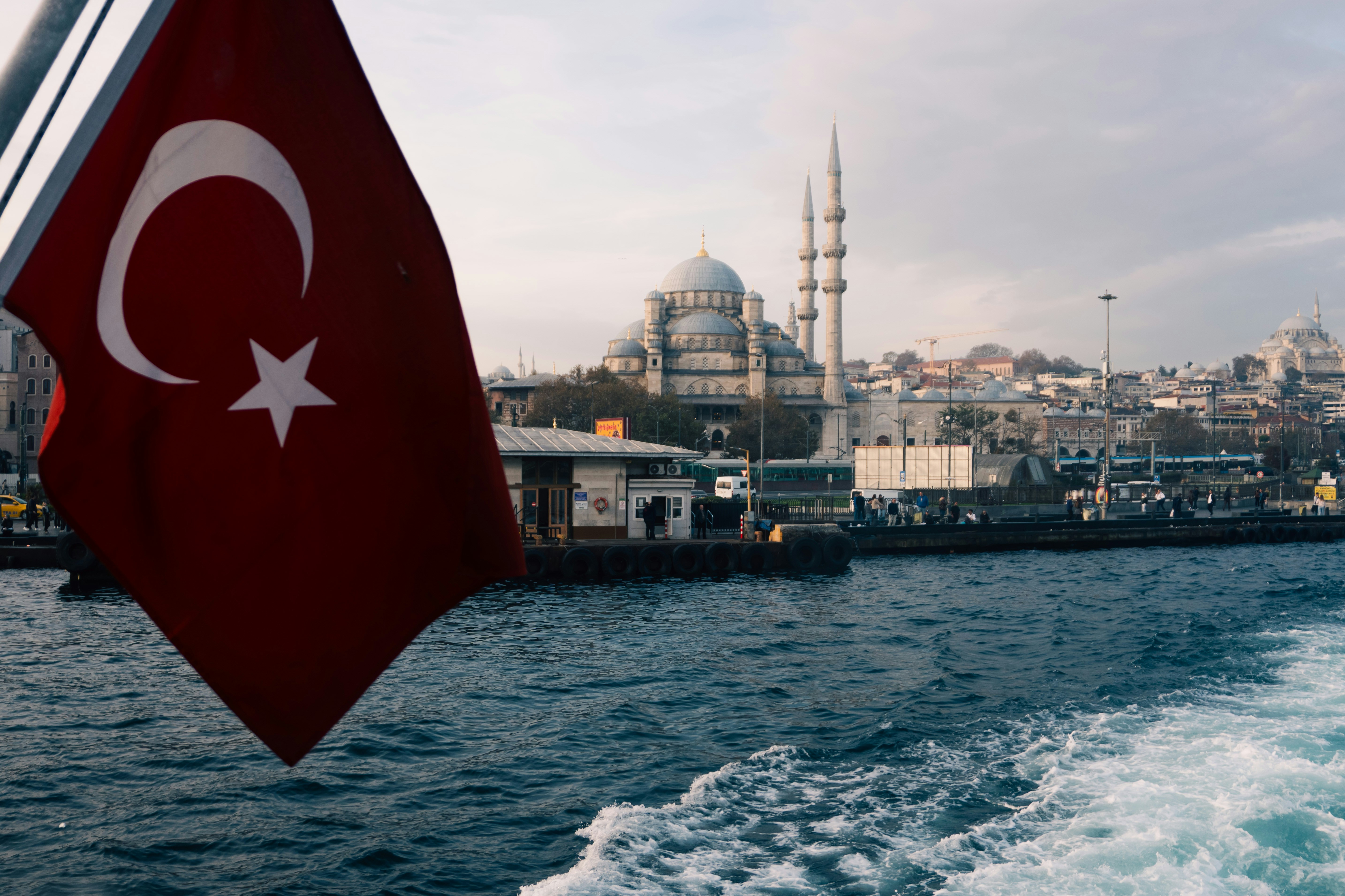 Flag at the Foreground: Turkish Pennant Framing Istanbul's Waterfront