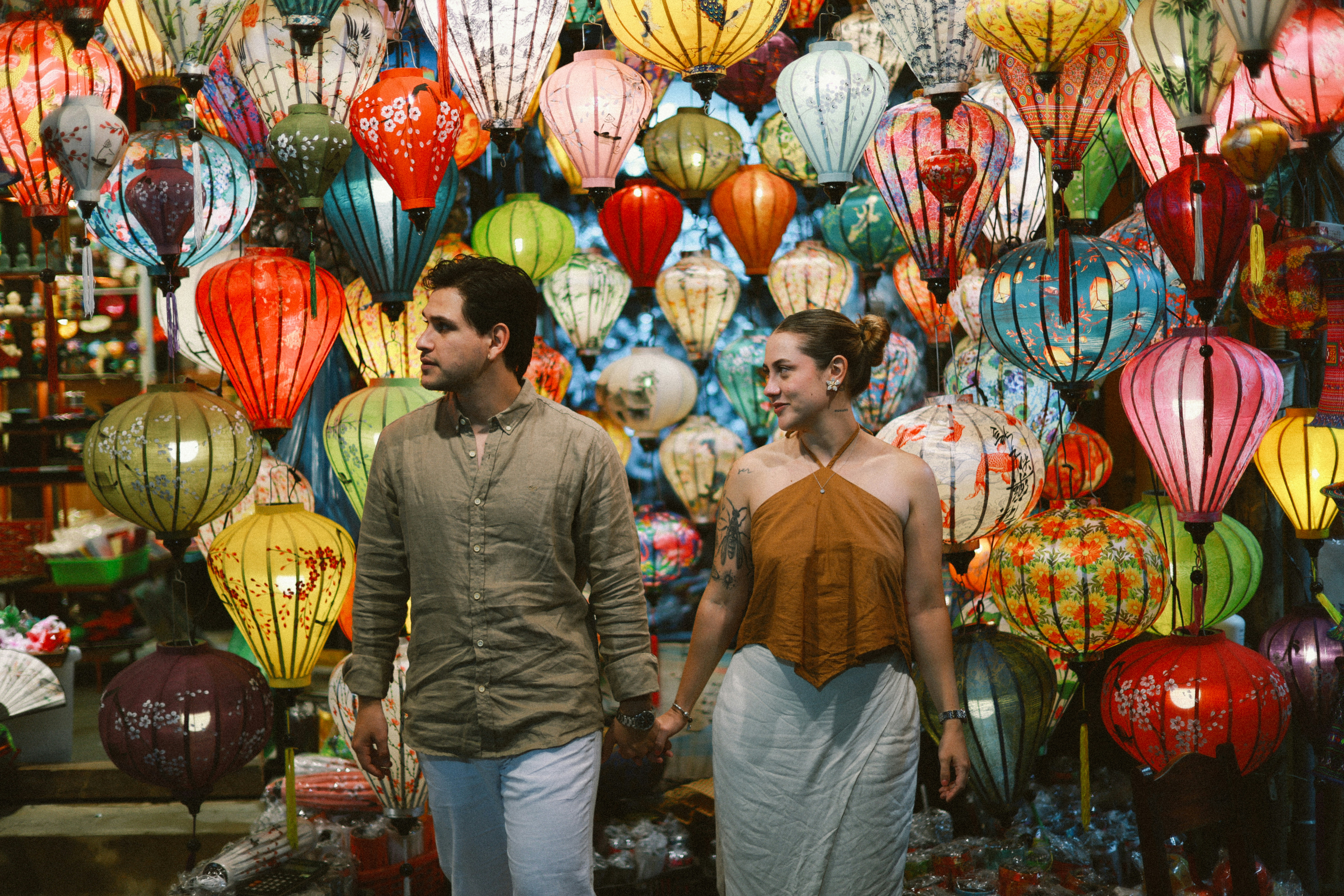 Two Wanderers in a Sea of Lanterns