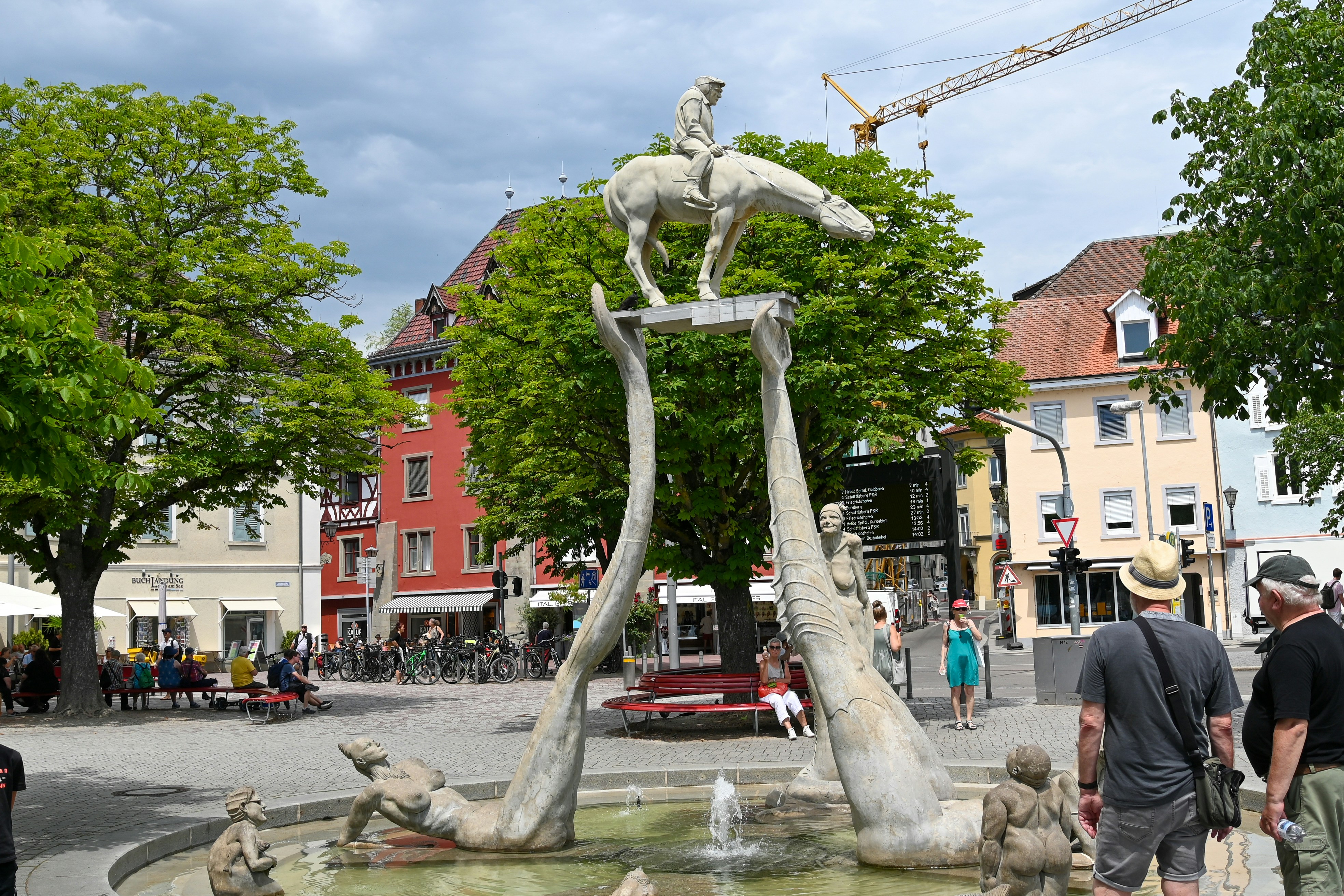 Arching Steed Over Water: A Monument in the Town Square