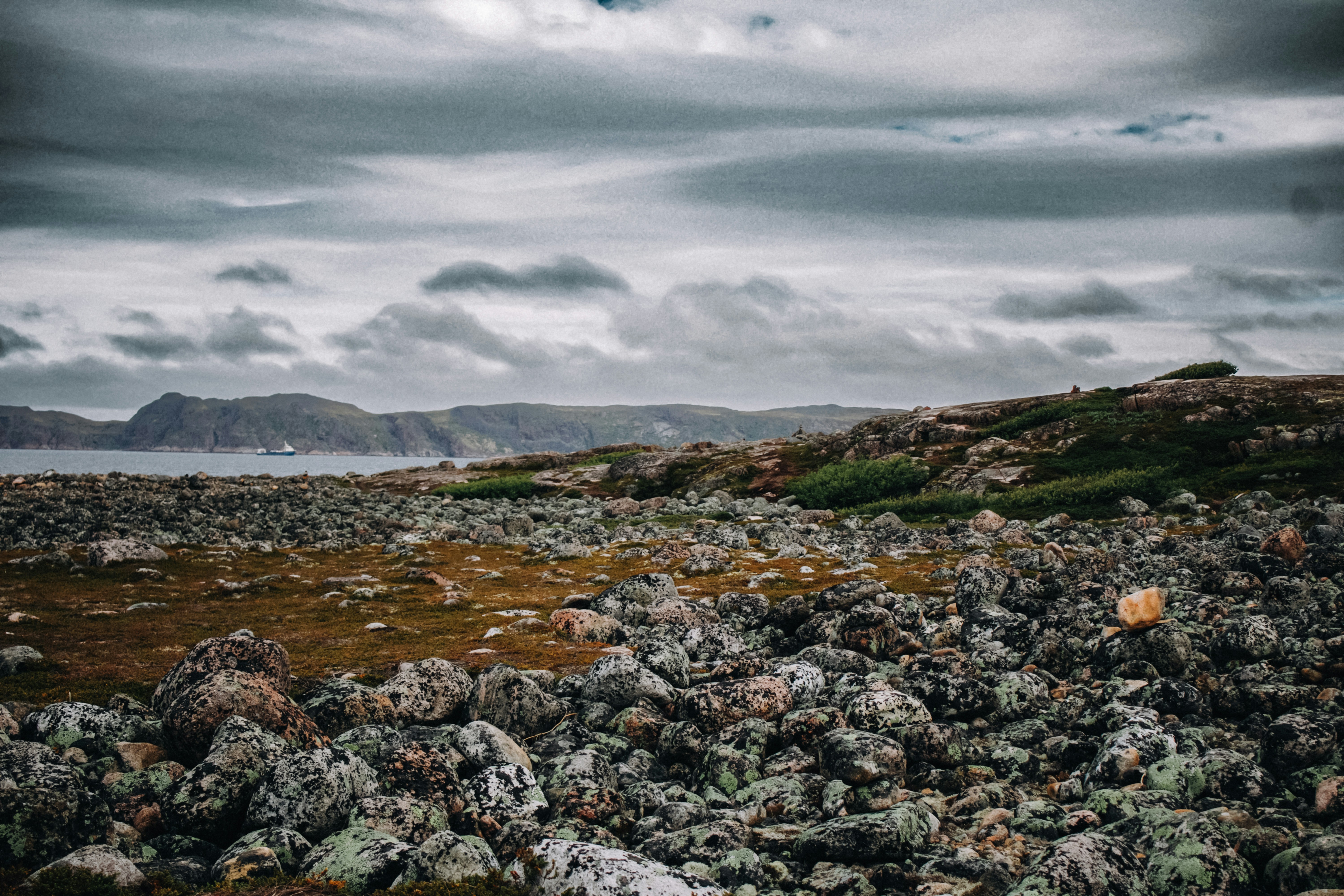 Coastal Tidal Rockscape under a Brooding Sky
