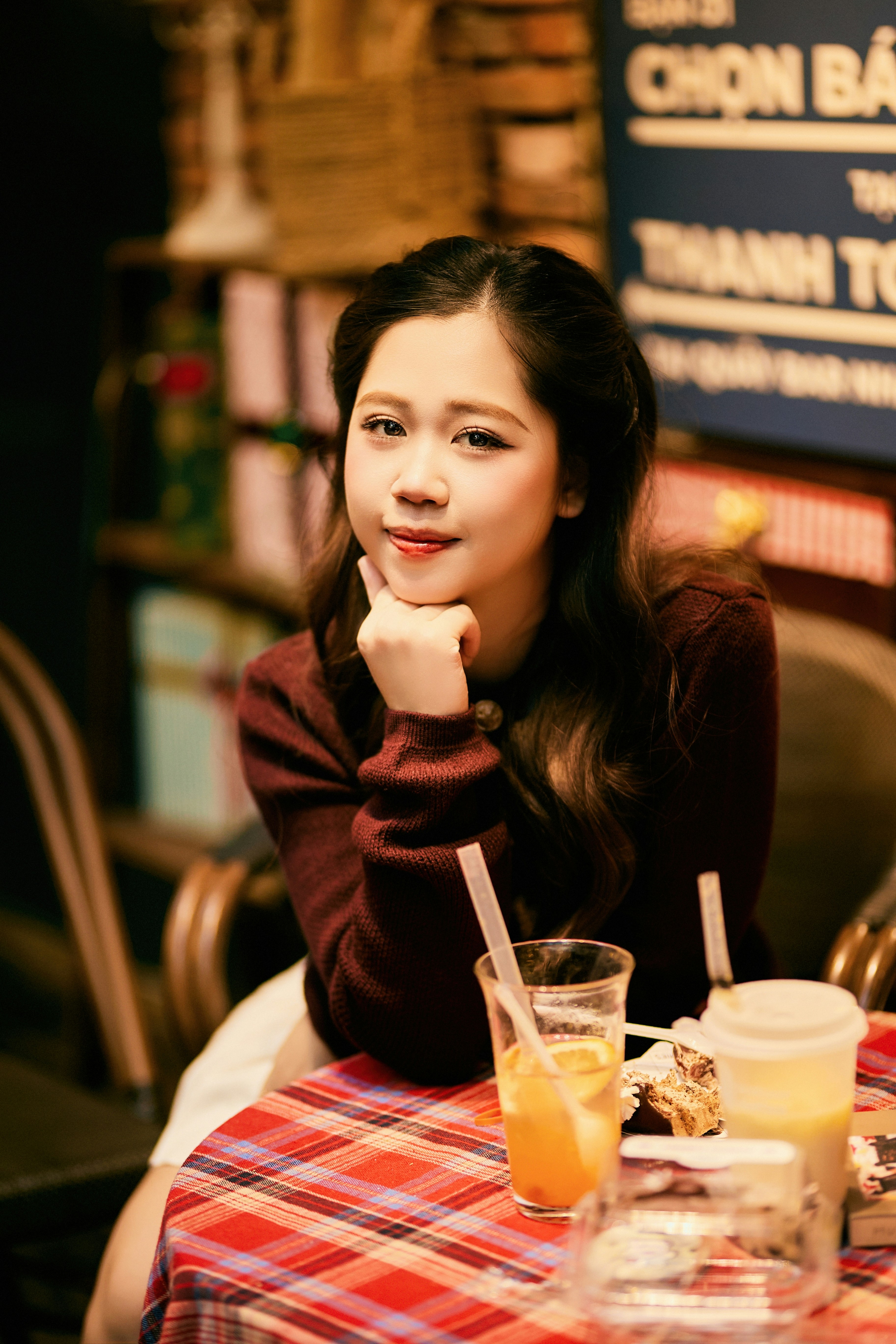 Vietnamese girl posing on Christmas day