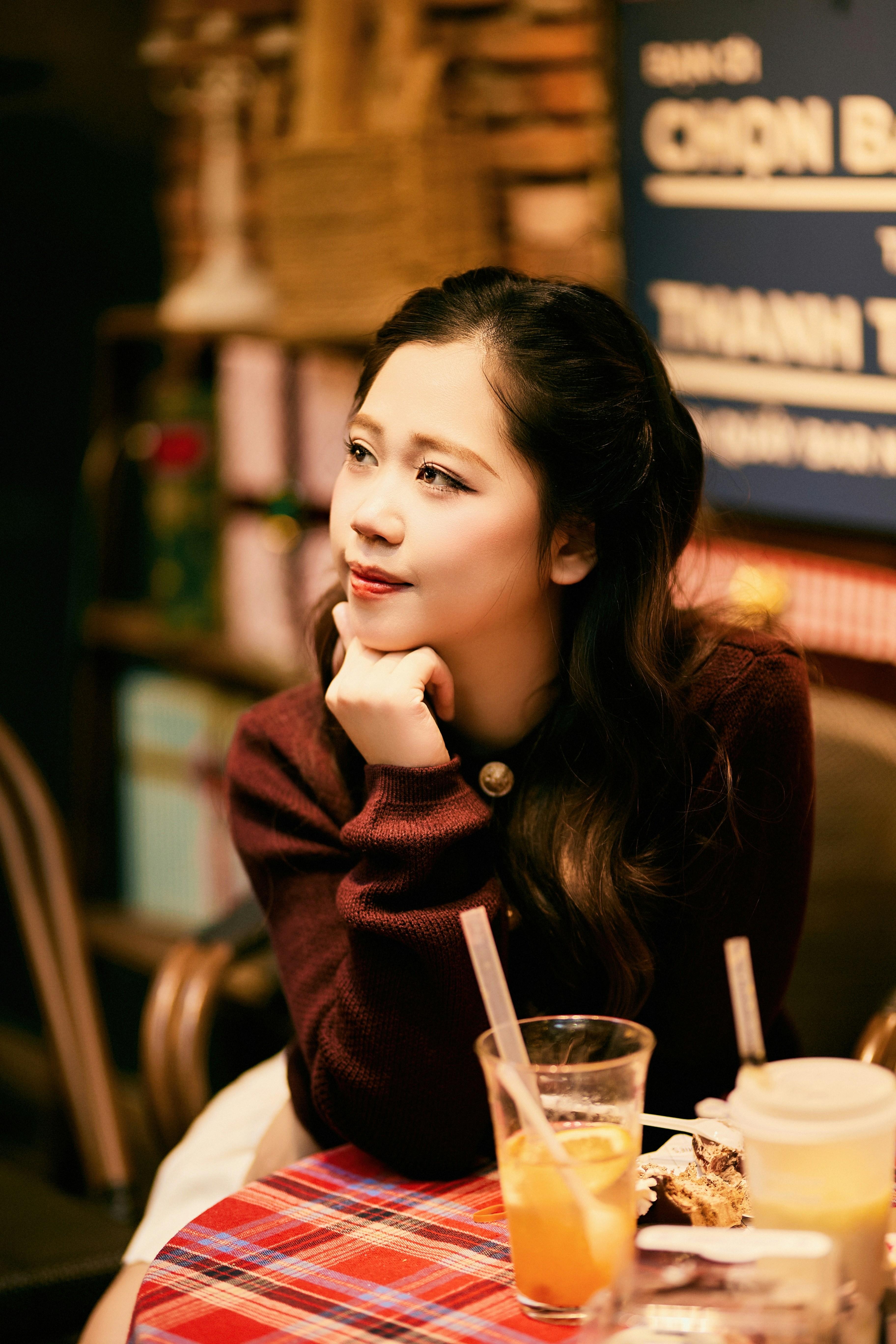 Vietnamese girl posing on Christmas day