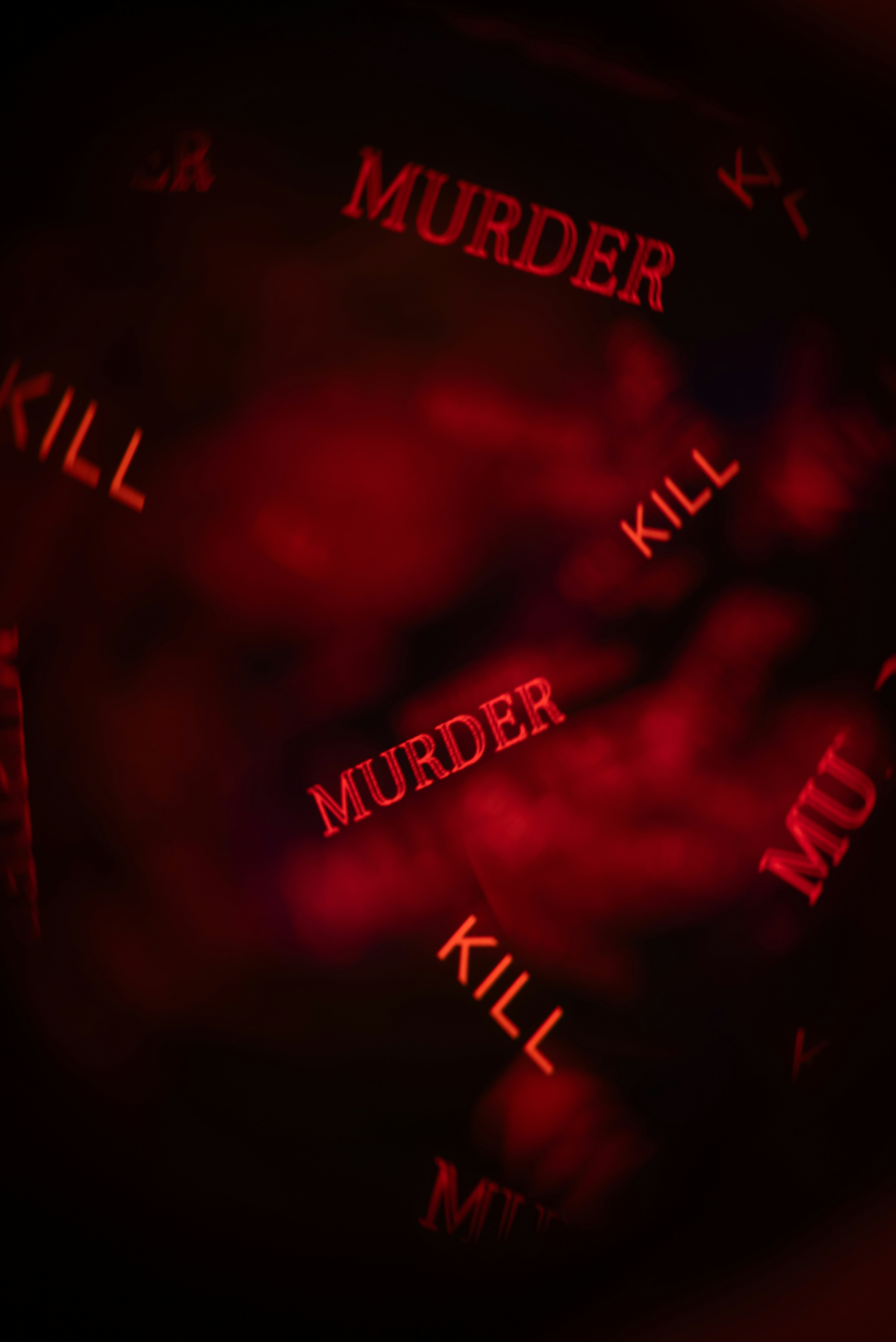 Red words "murder" and "kill" on dark background photo – Free Horror ...