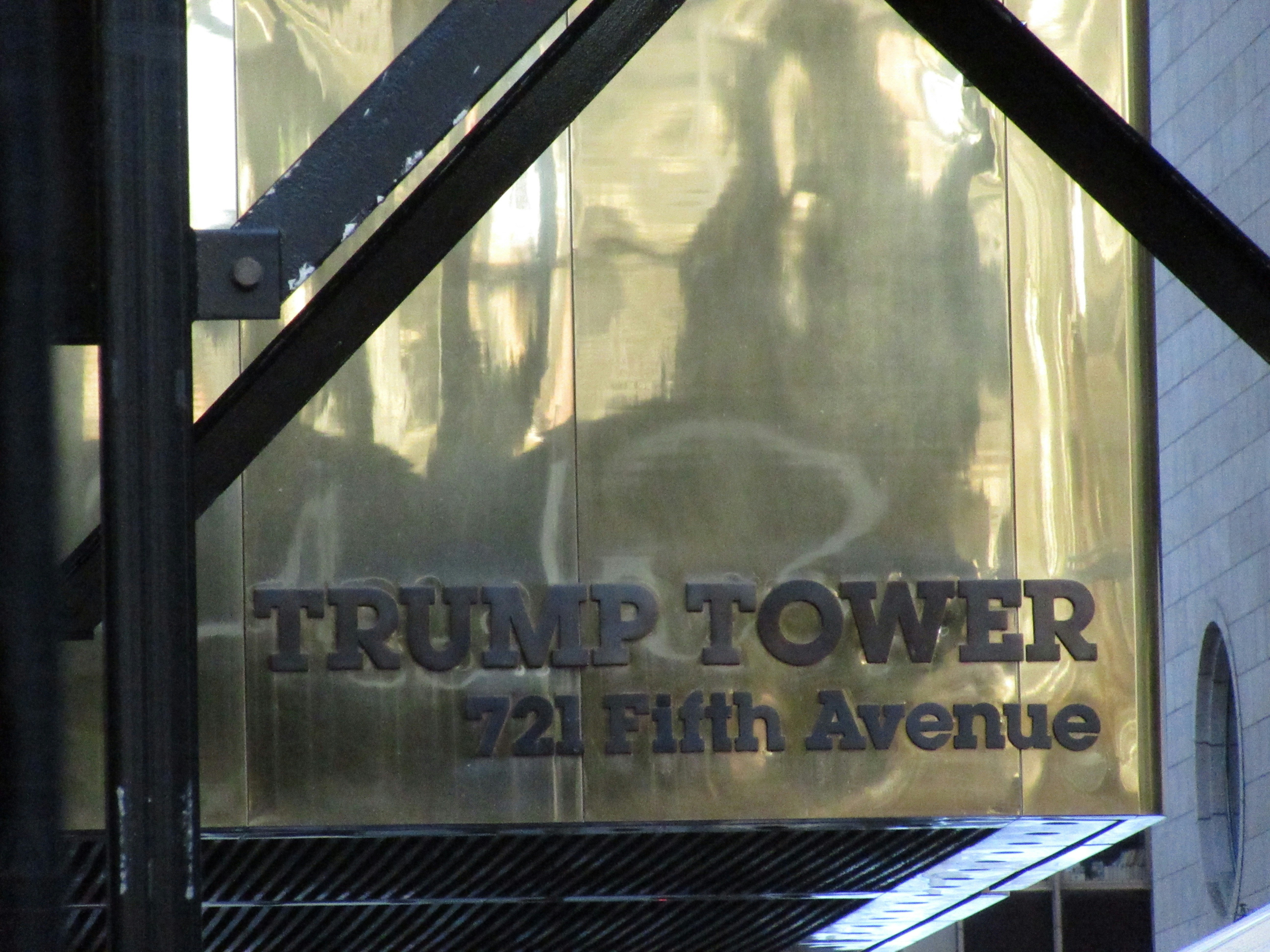 A sign for the Trump Tower