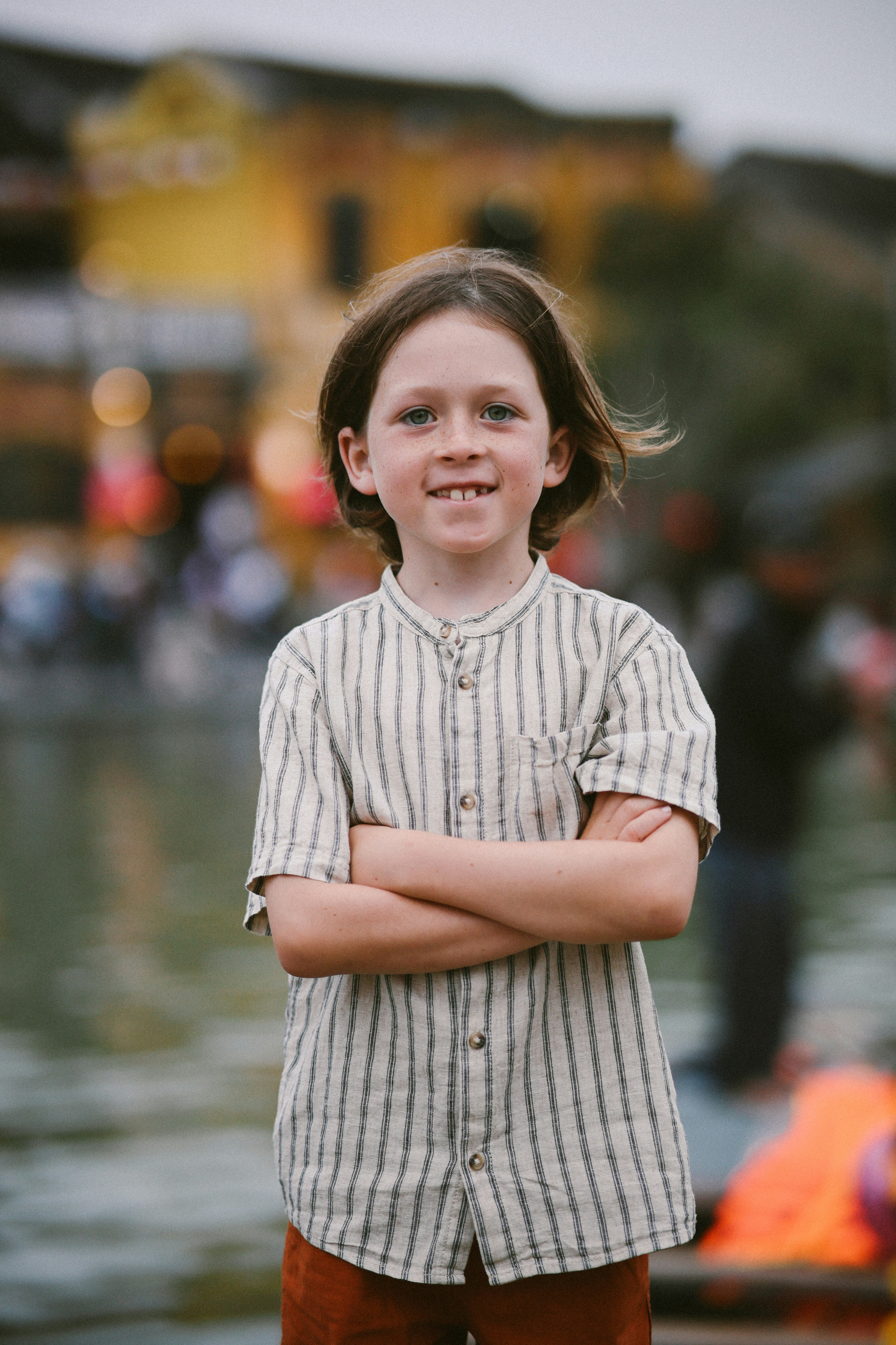 Centered Confidence: A Quiet Portrait by the Fountain