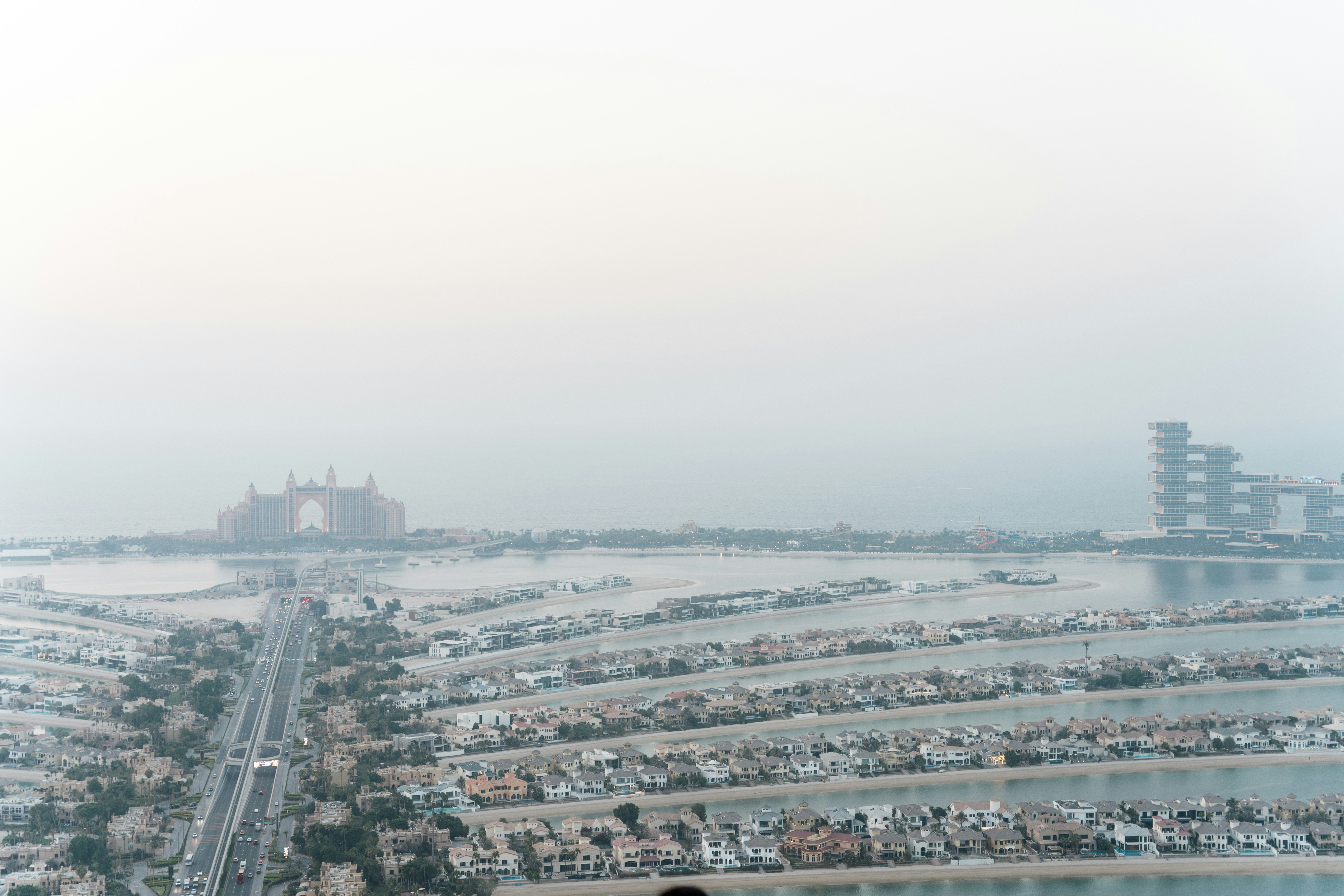Palm Jumeirah as viewed from above.